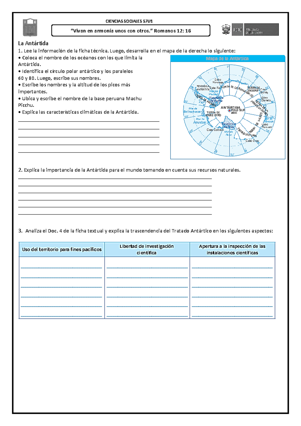 Ficha Actividades S7 U1 CCSS 5° 2024 - CIENCIAS SOCIALES S 7 U La ...