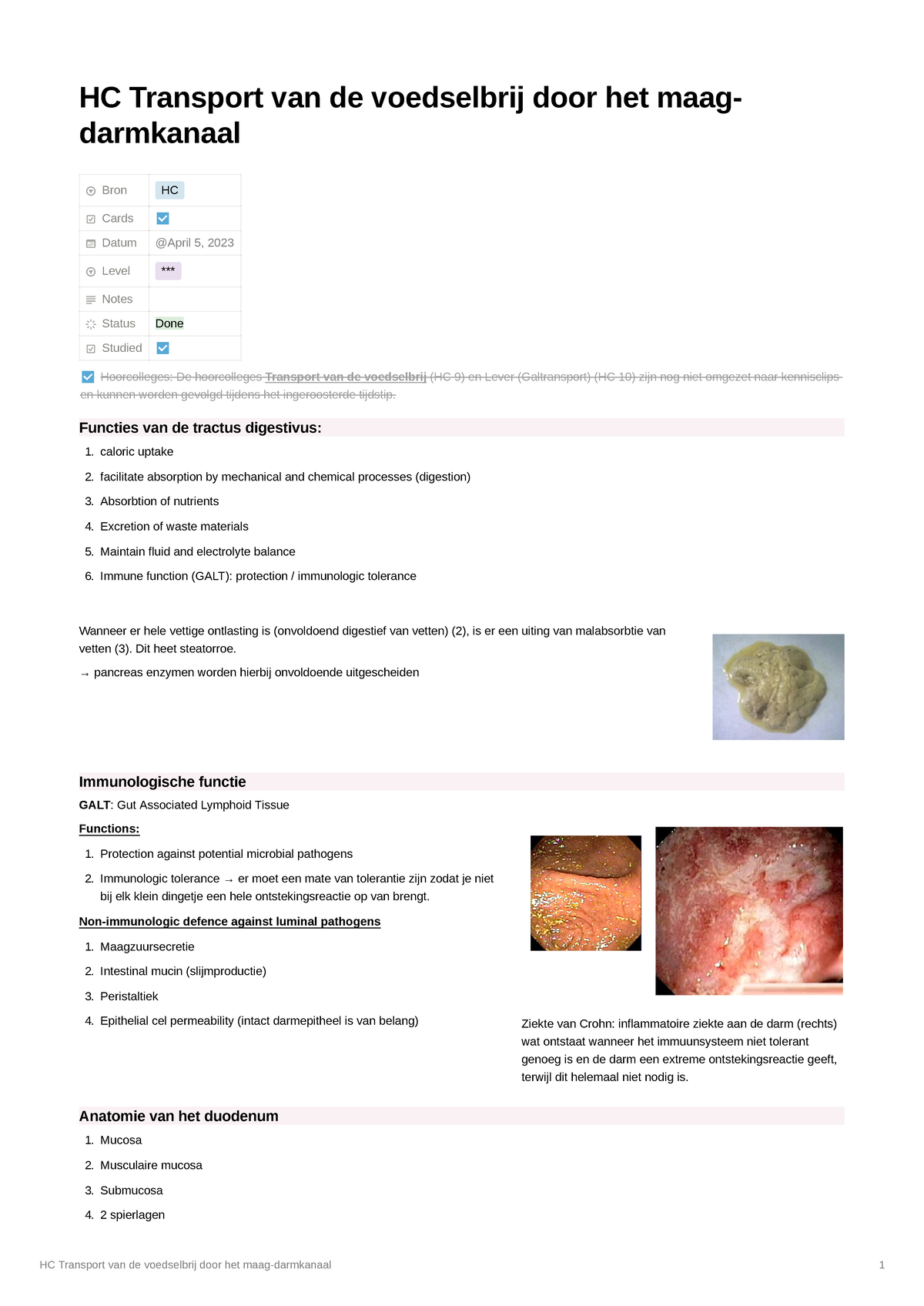 HC Transport van de voedselbrij door het maag-darmkanaal - Dit heet ...