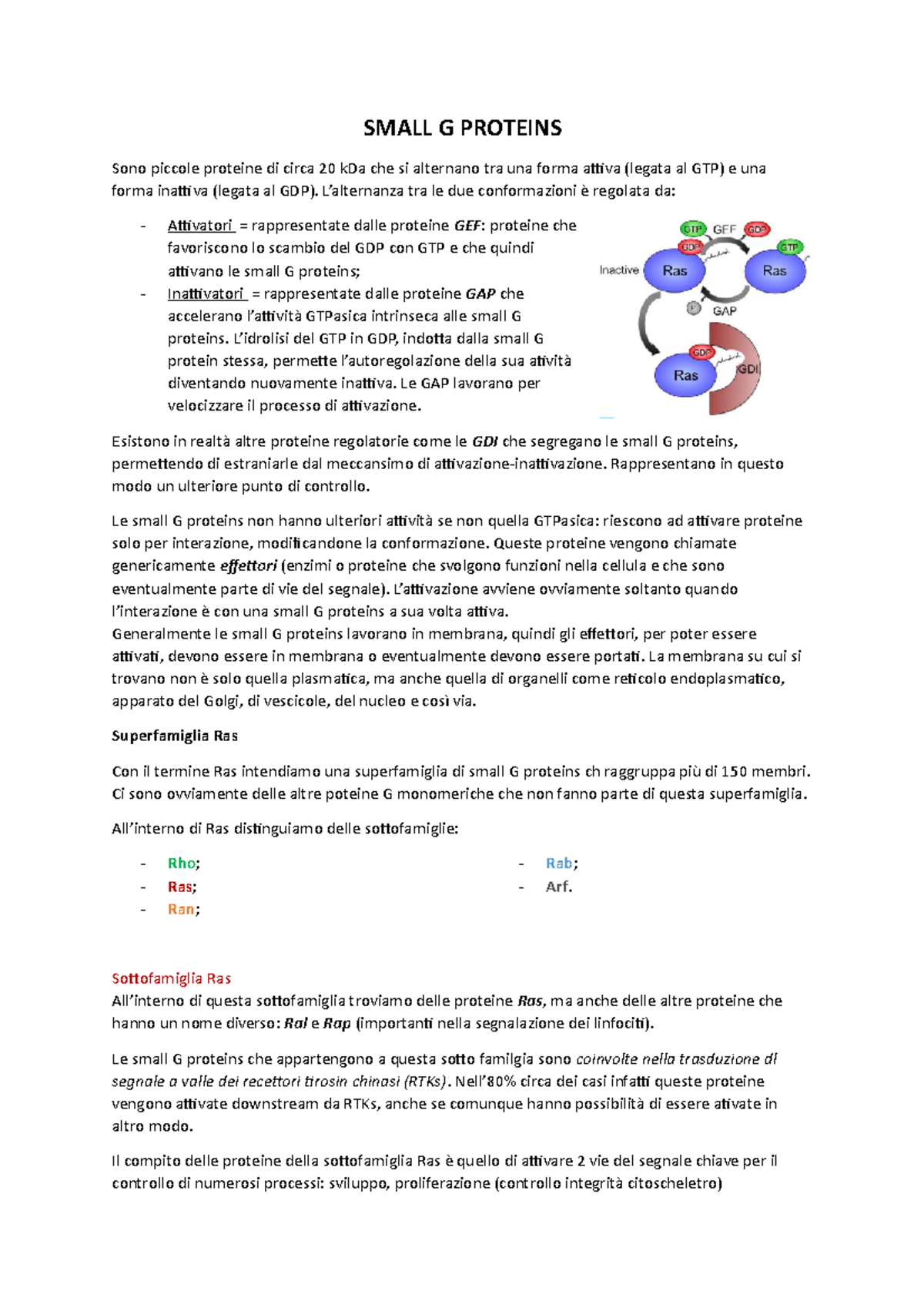 Small G Proteins - sbobine lezione Capello integrate con libro ...