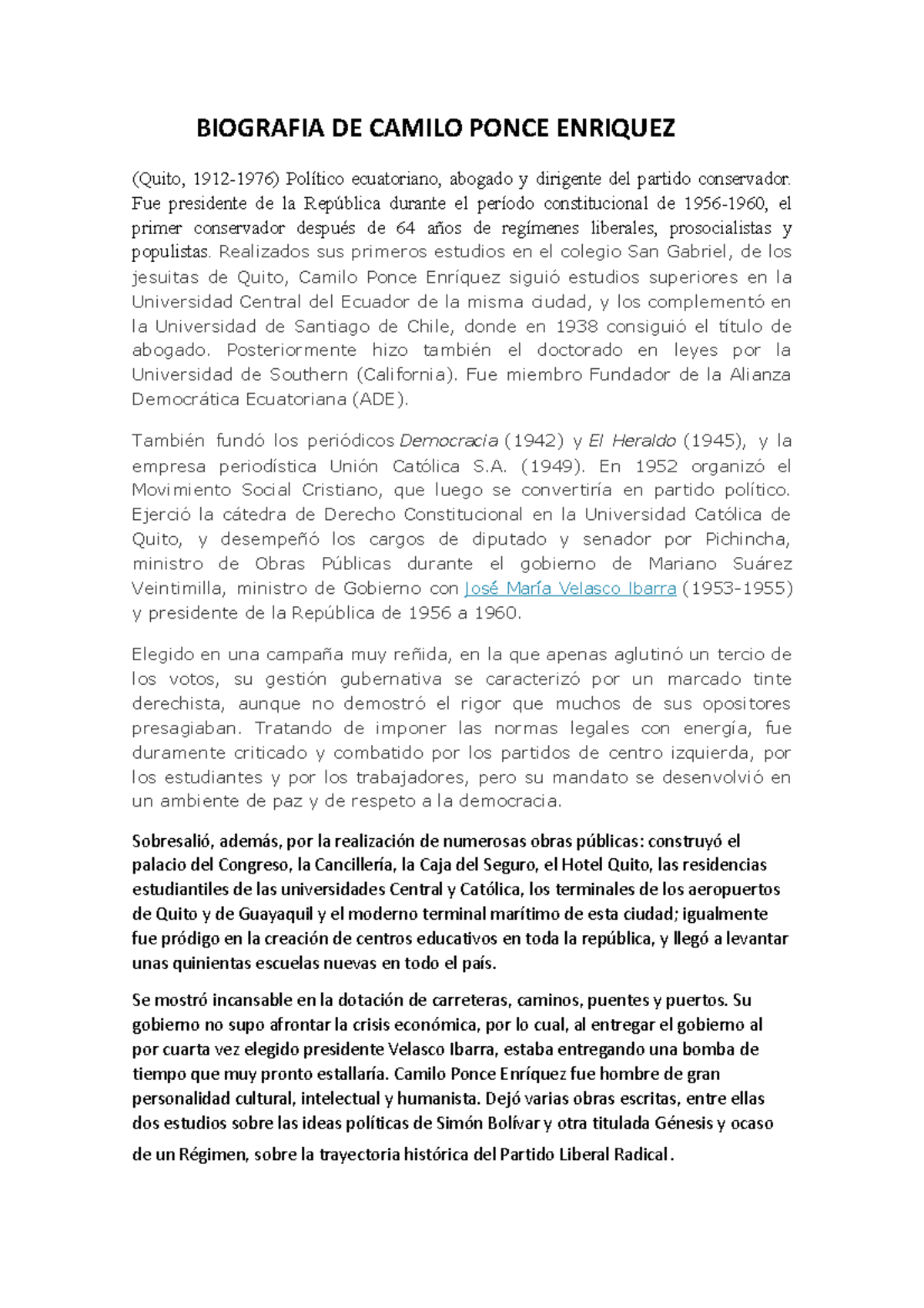 Biografia DE Camilo Ponce Enriquez - BIOGRAFIA DE CAMILO PONCE ENRIQUEZ ...