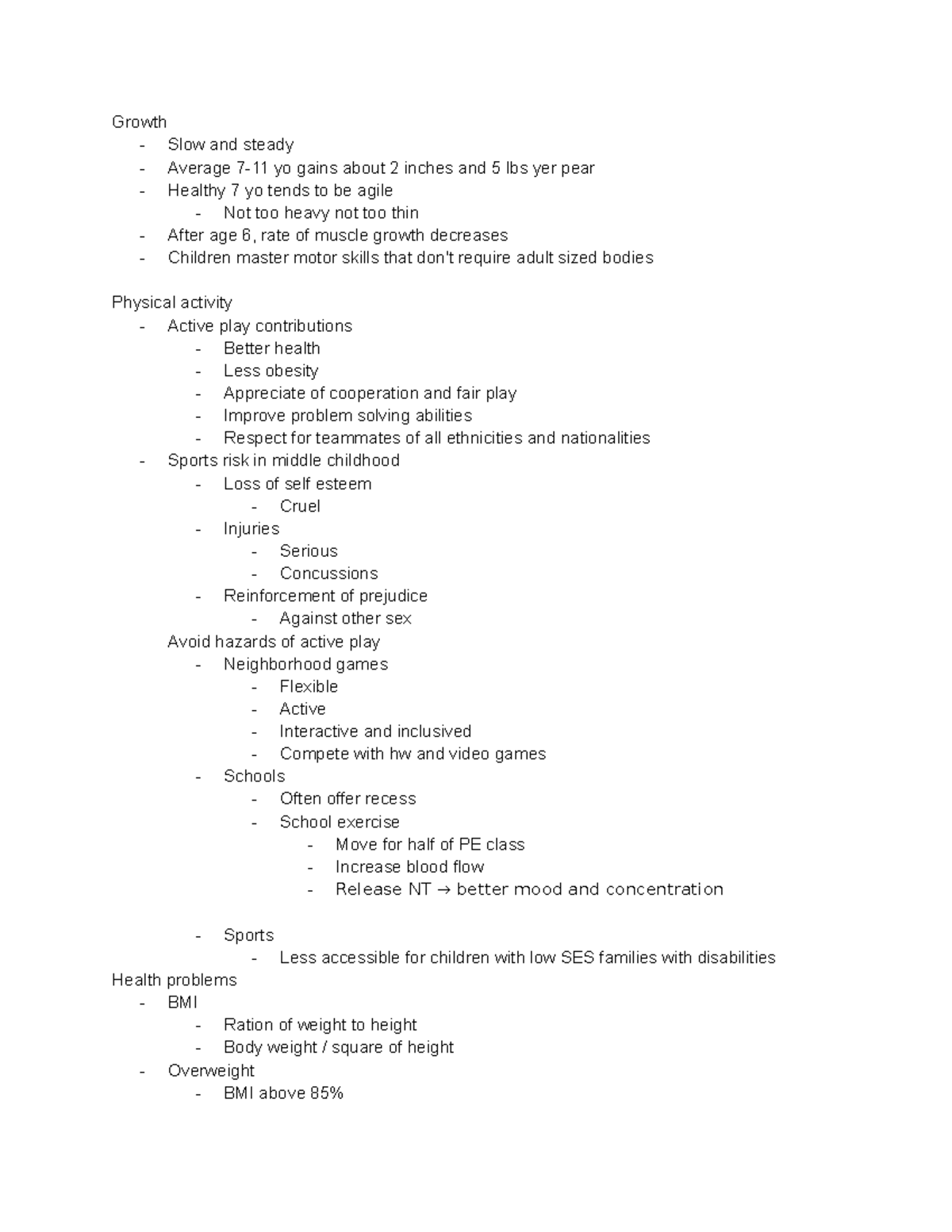 Chapter 9 - Lecture notes post exam 1 - Growth - Slow and steady ...