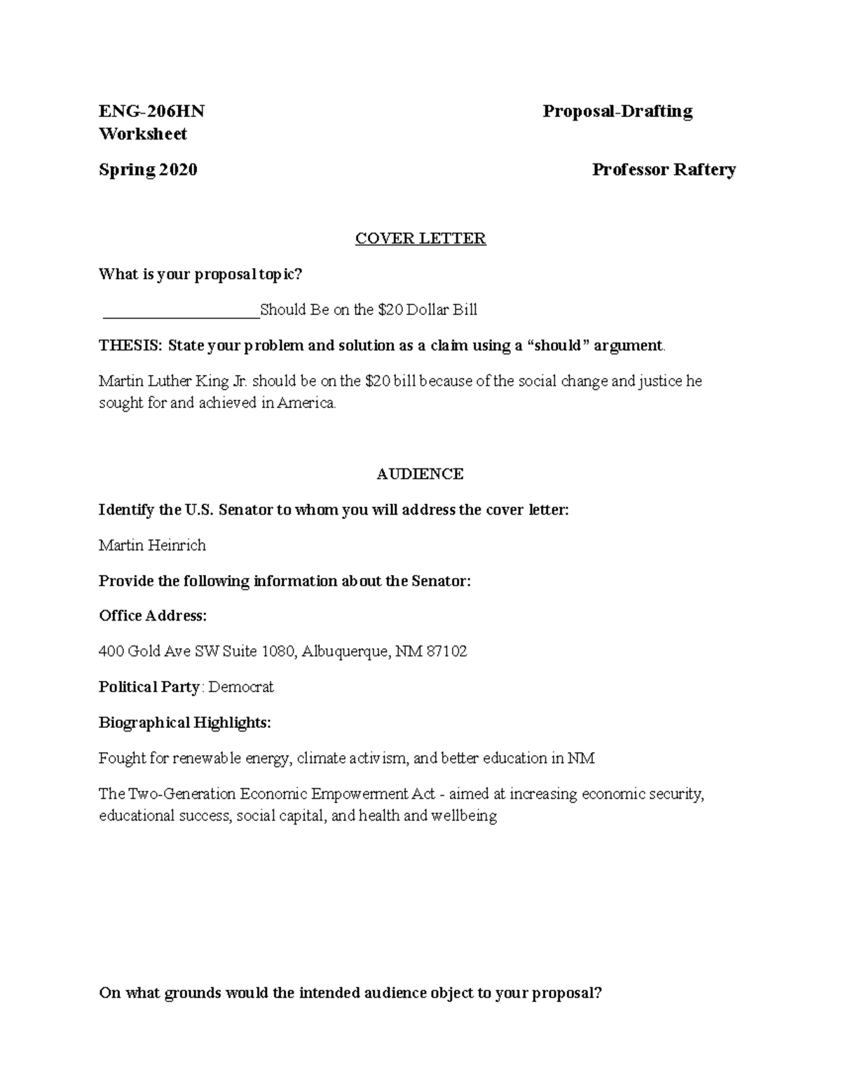 Jackson Proposal Worksheet - ENG-206HN Proposal-Drafting Worksheet ...