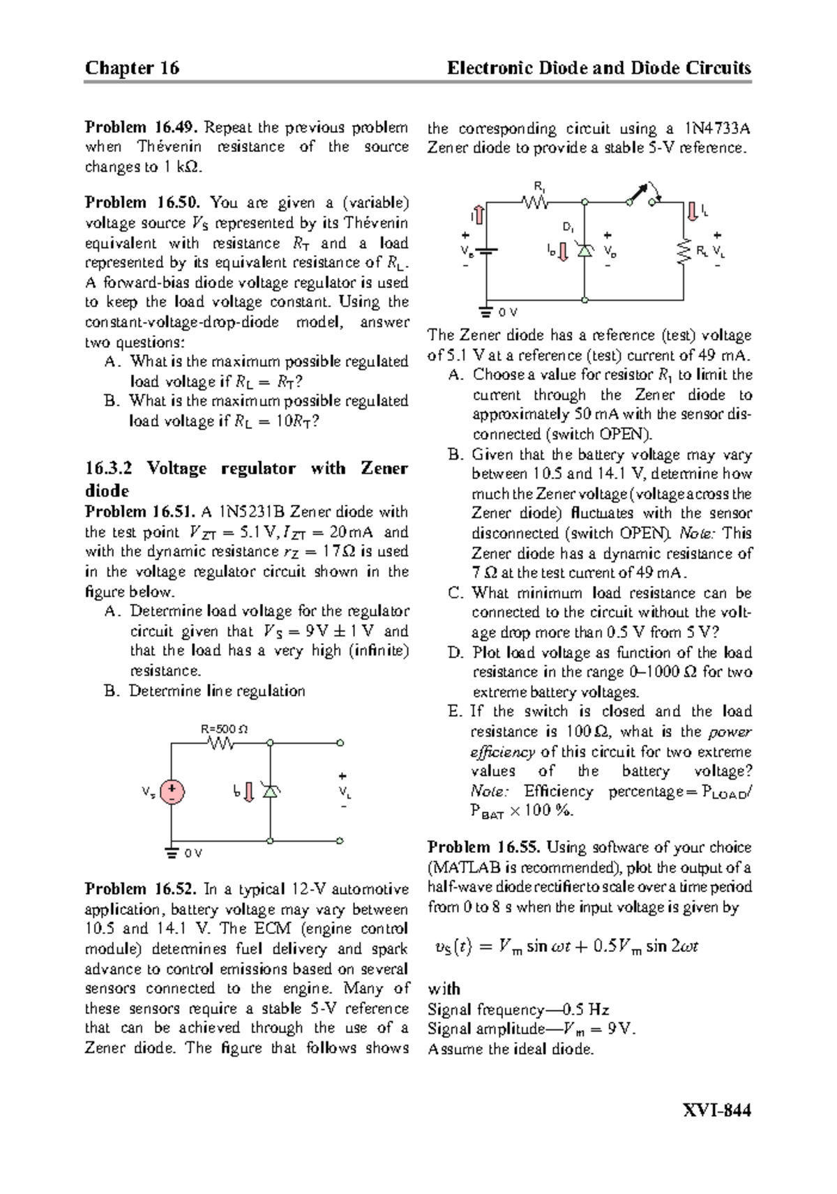 Practical Electrical Engineering-286 - Problem 16. Repeat the previous problem when Thévenin ...