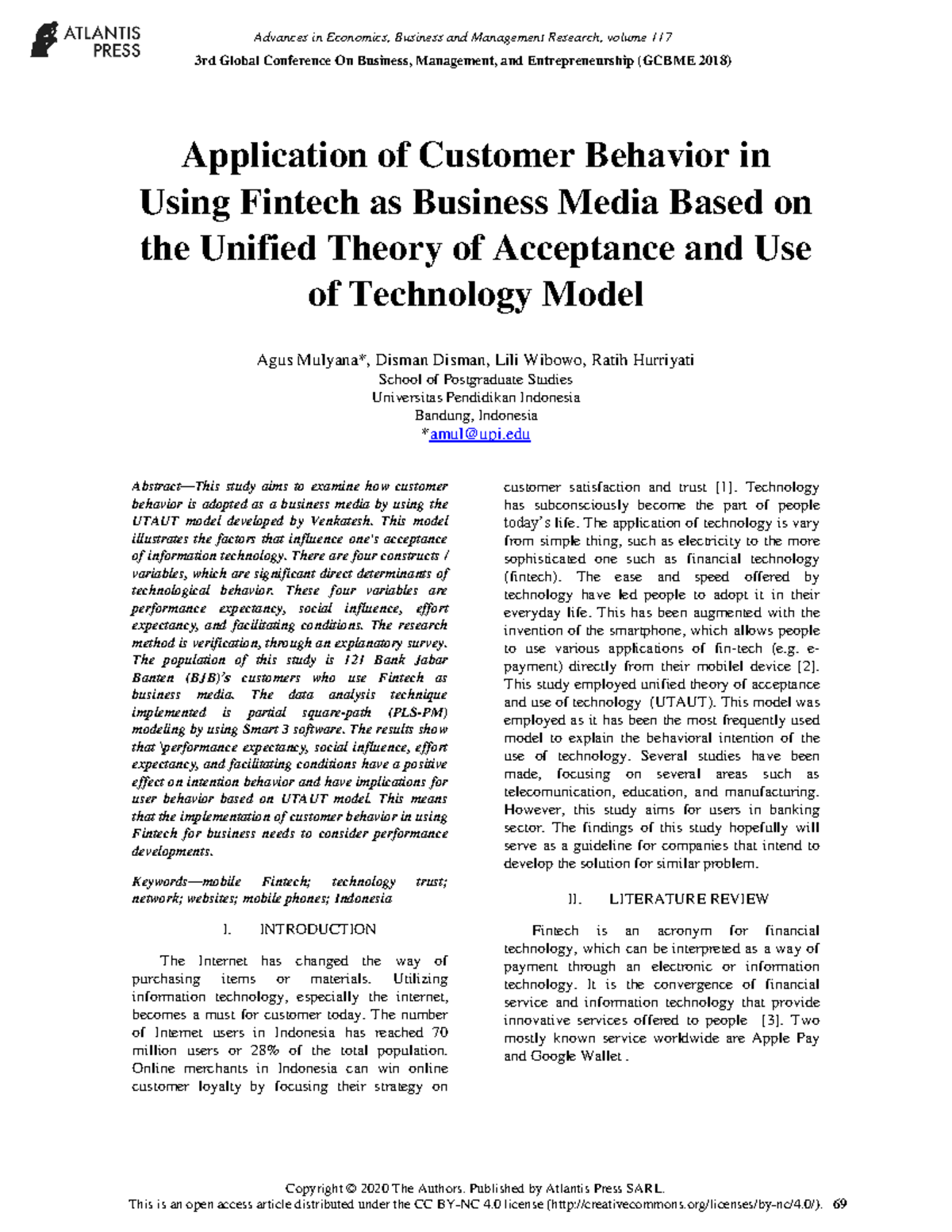 Bài nc - nmbn - Application of Customer Behavior in Using Fintech as ...