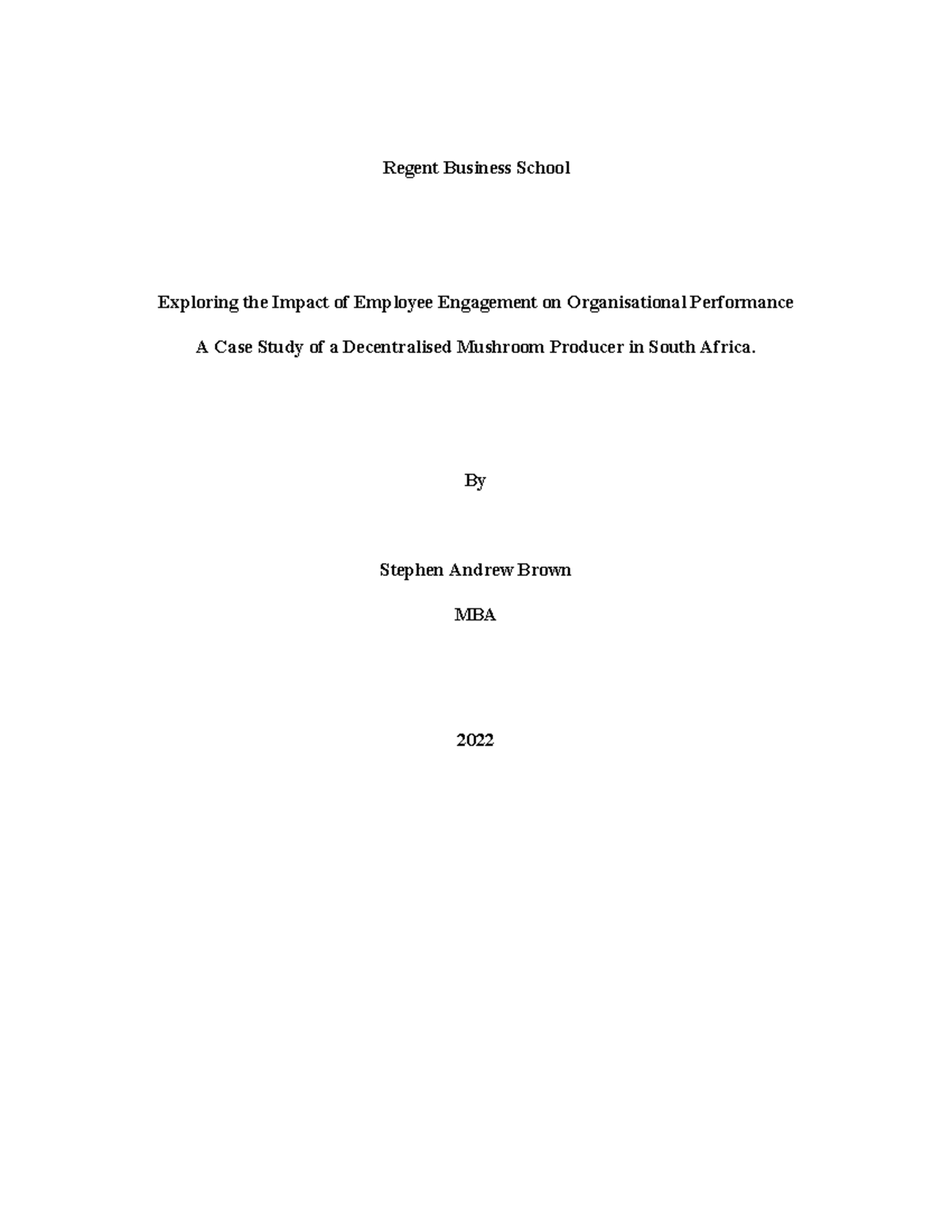 Exploring the Impact of Employee Engagement on Organisational ...