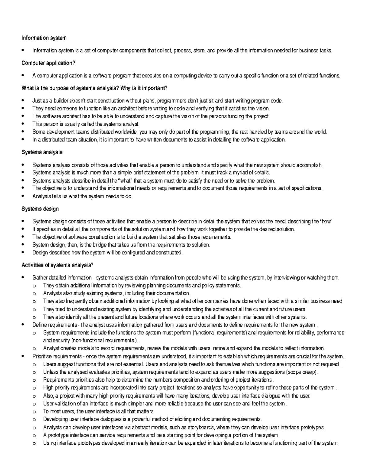 ICT2622 Exam prep - Information system Information system is a set of ...