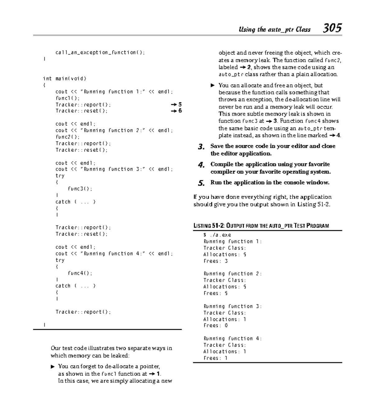 C Timesaving Techniques 60 Using The Auto Ptr Class 305 Callanexceptionfunction