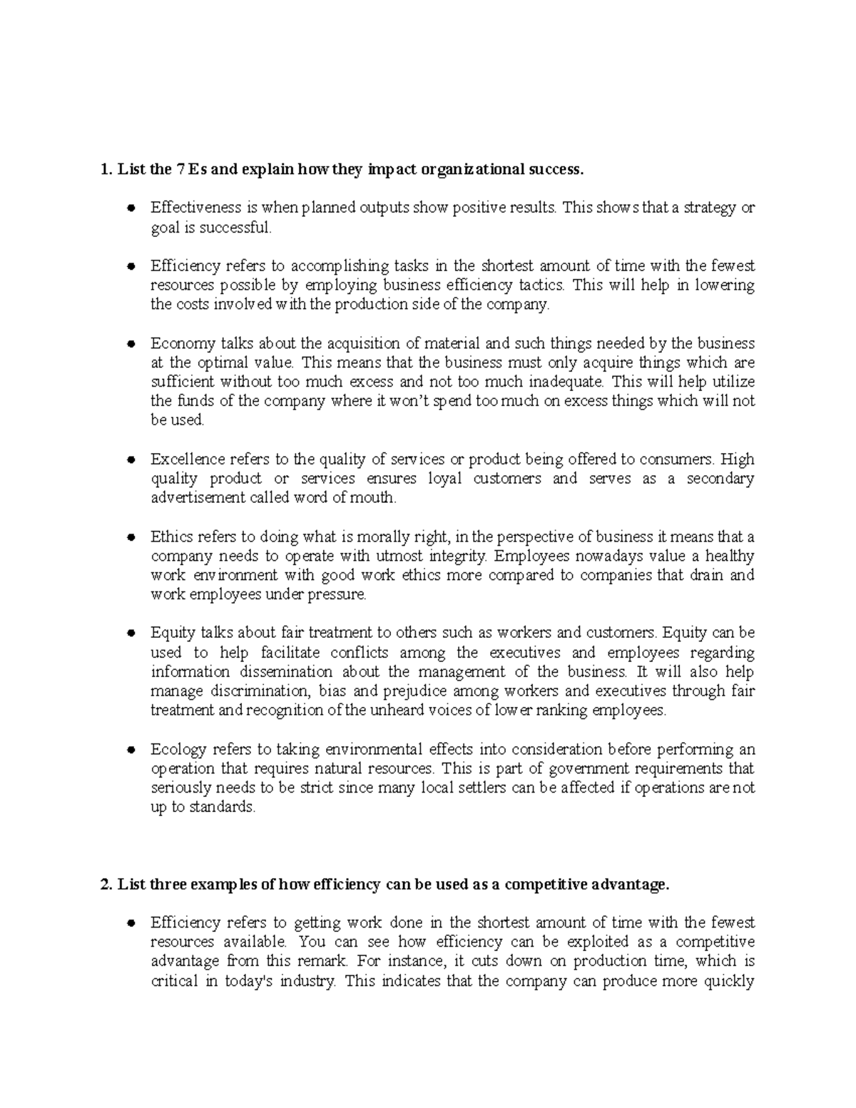 7 Es of Operations Auditing for effective evalutuation - Bareng, Elyssa ...