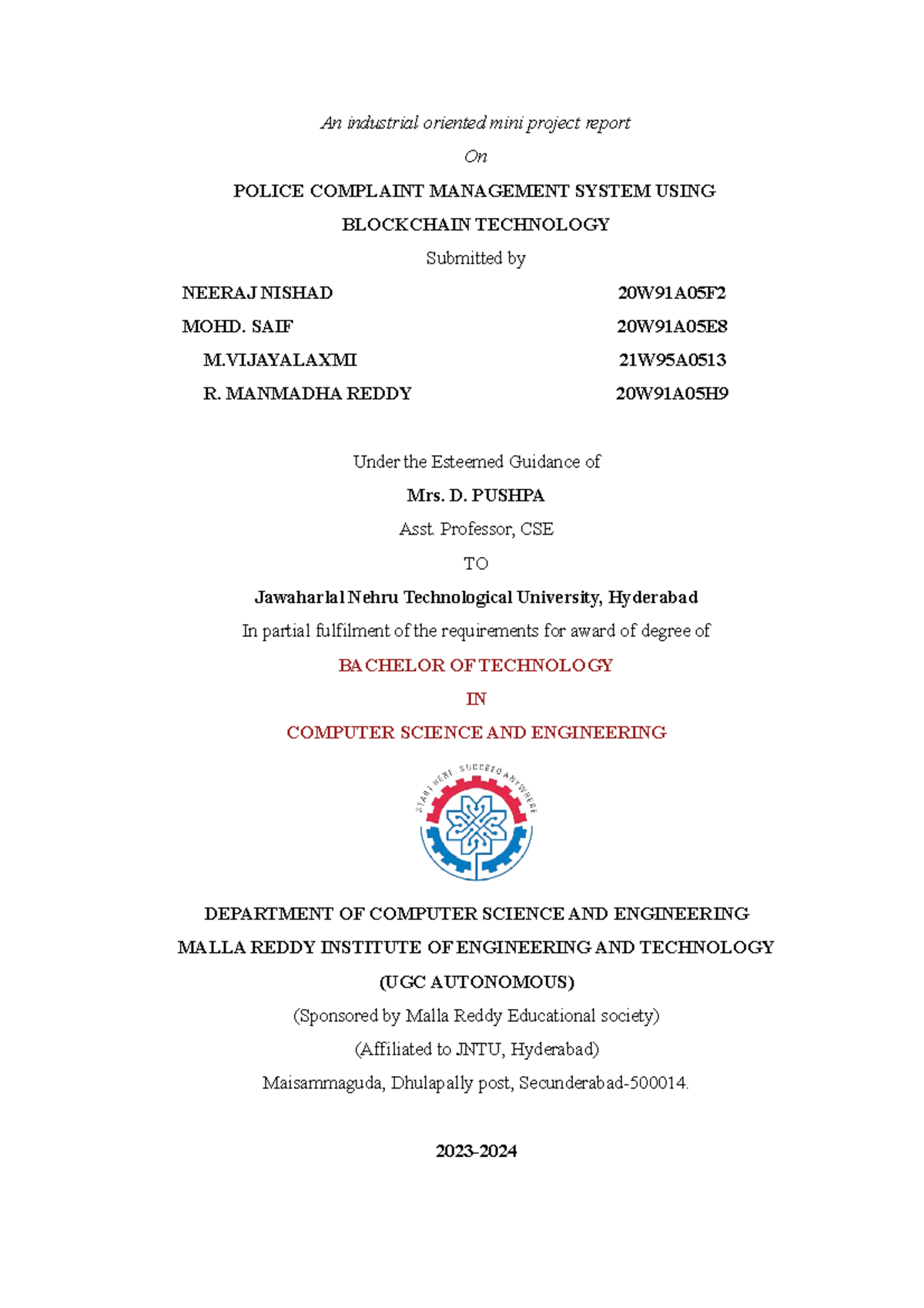 police complain management system documentation by neeraj - An ...