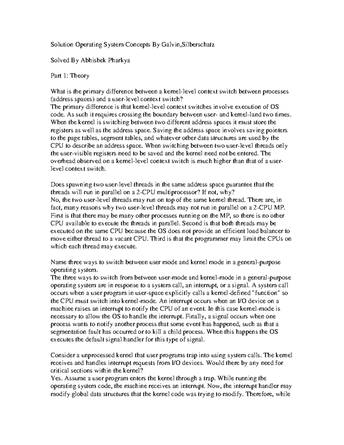 Solution Operating System Concepts By Galvin ( PDFDrive ) - Solution Operating System Concepts ...