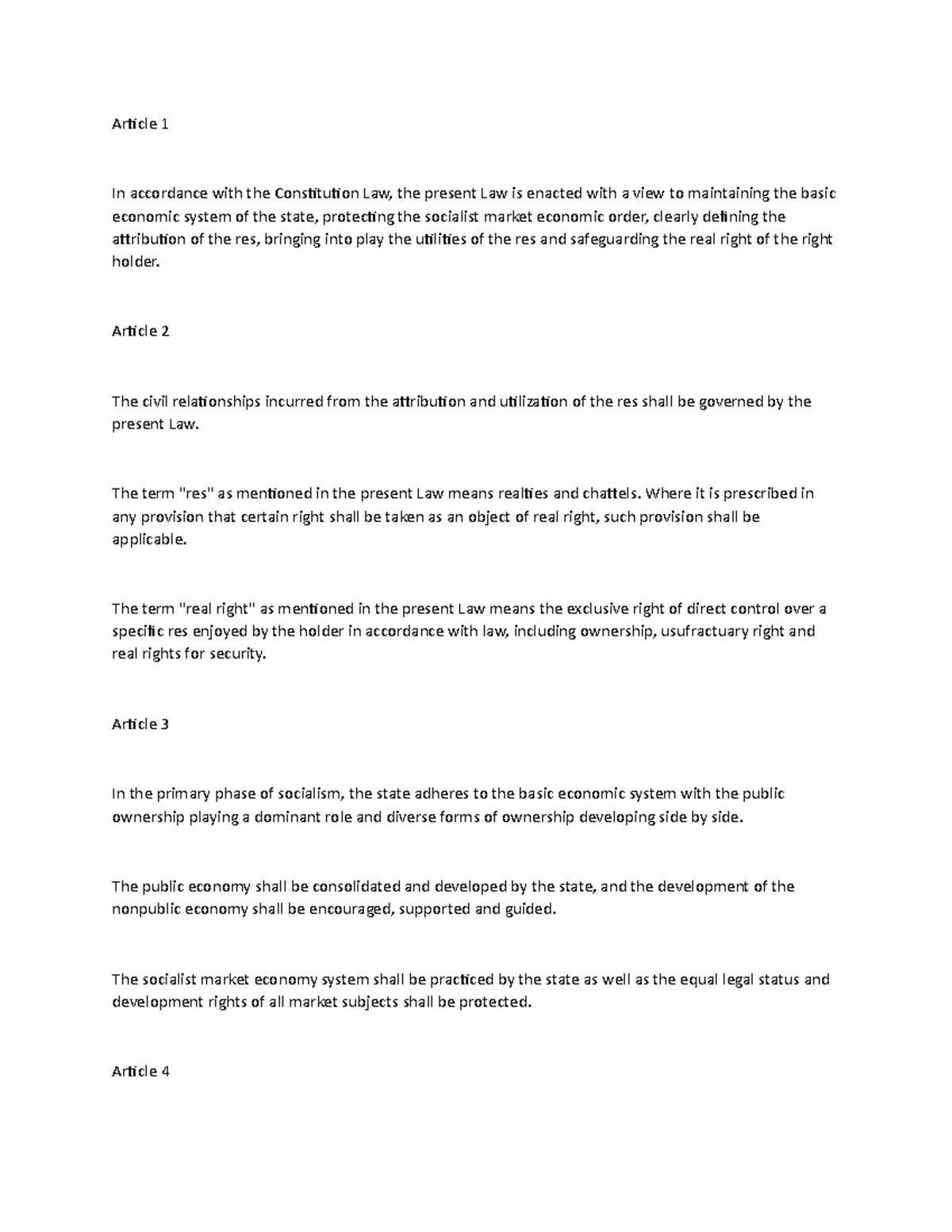 Article 1 - Lecture notes 1 - Article 1 In accordance with the ...