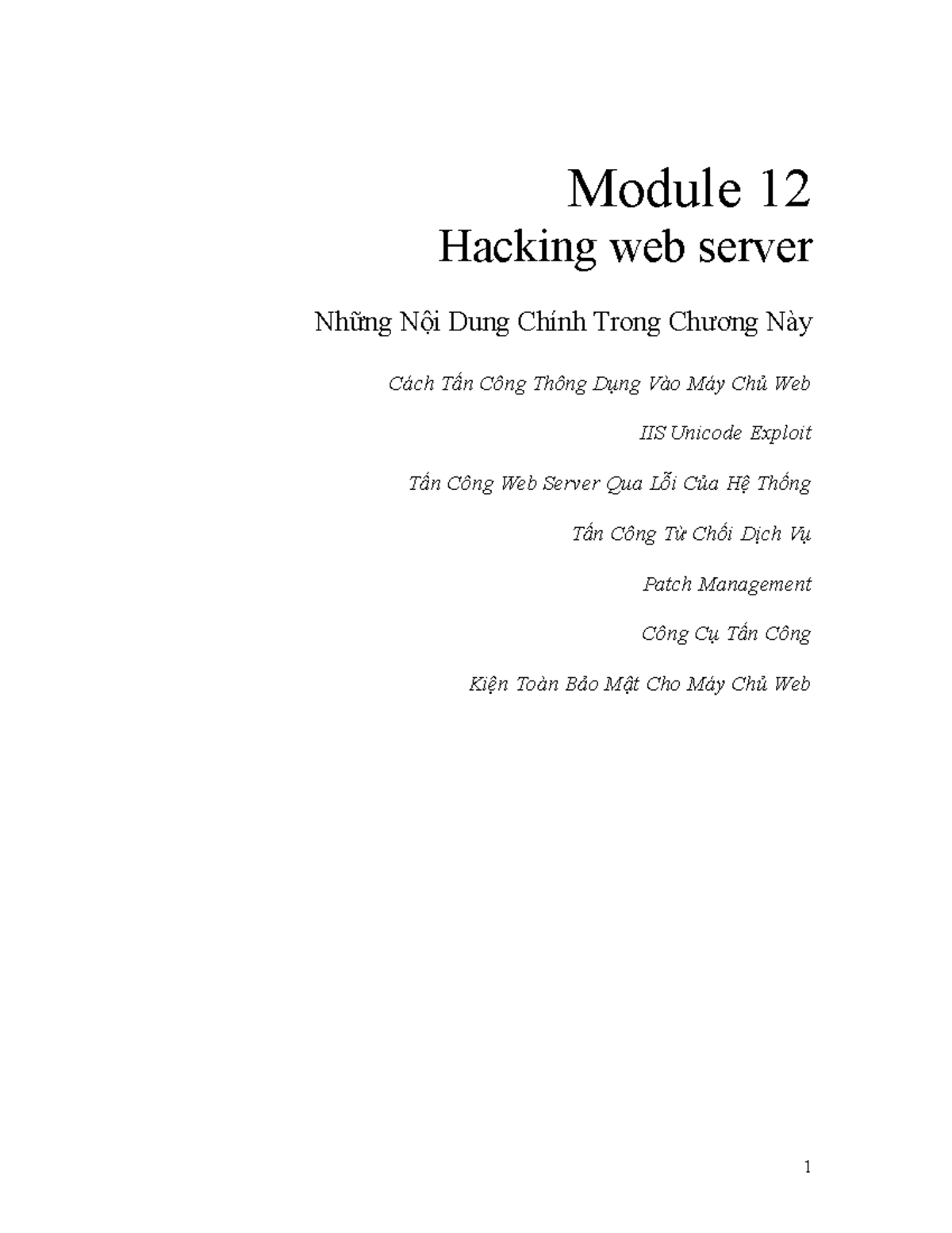 Finish 12 Hacking web server 7 - Module 12 Hacking web server Những Nội Dung Chính Trong Chương ...