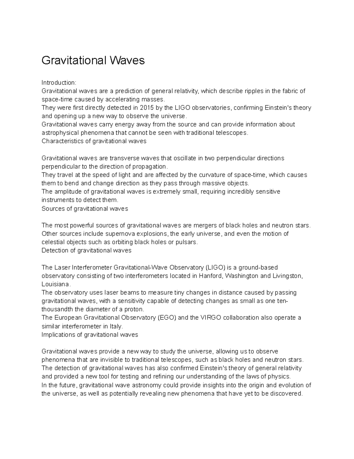 General Physics III (PHY-2040) Lecture 56 - Gravitational Waves - Gravitational Waves ...