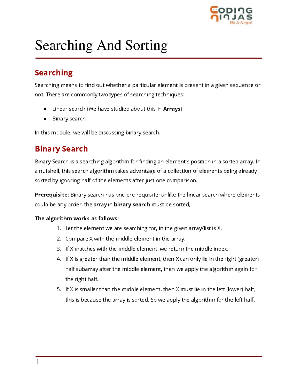 Searching sorting - Searching And Sorting Searching Searching means to find out whether a ...