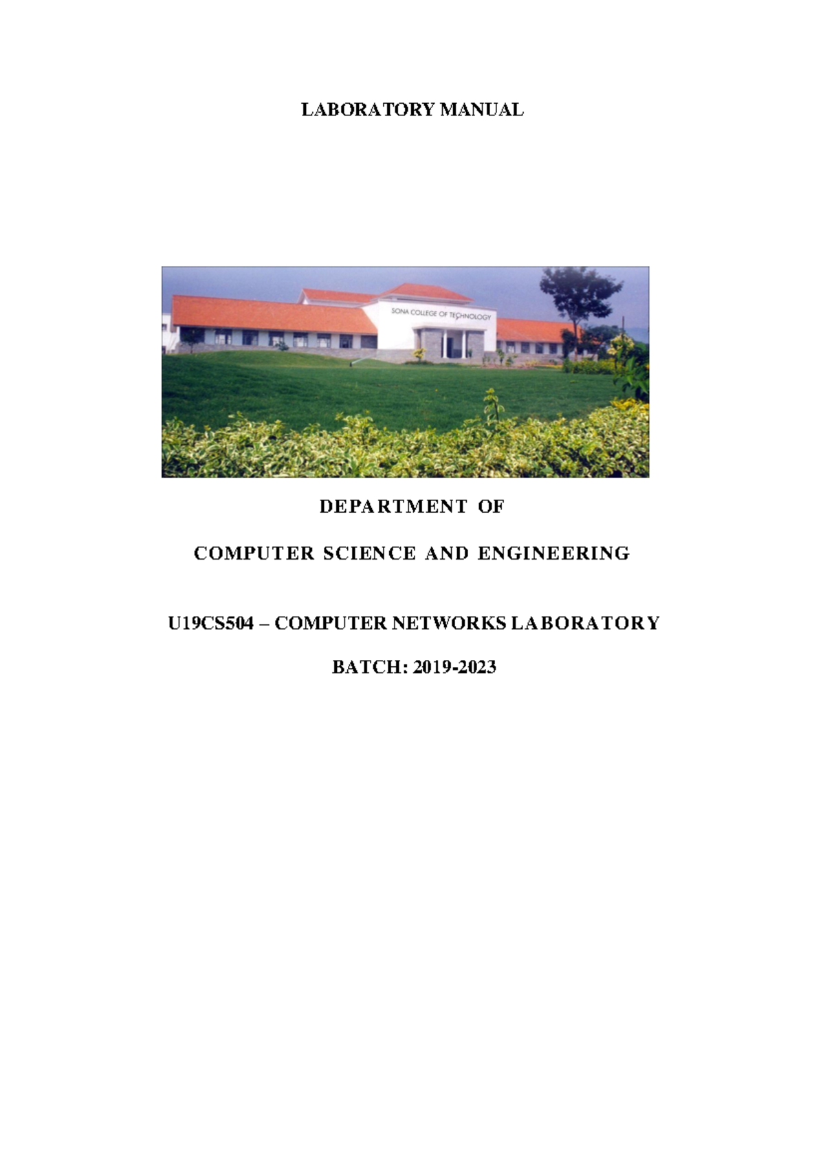 CN Lab Manual - Lecture notes - LABORATORY MANUAL DEPARTMENT OF ...