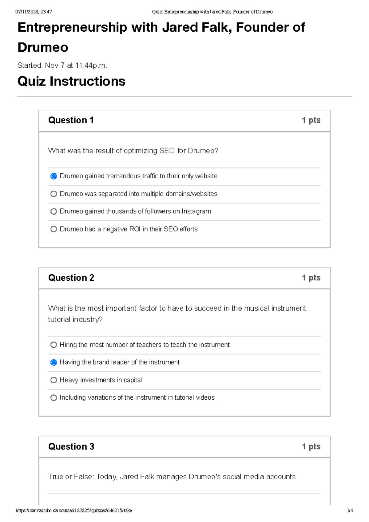 Quiz Entrepreneurship with Jared Falk, Founder of Drumeo ...