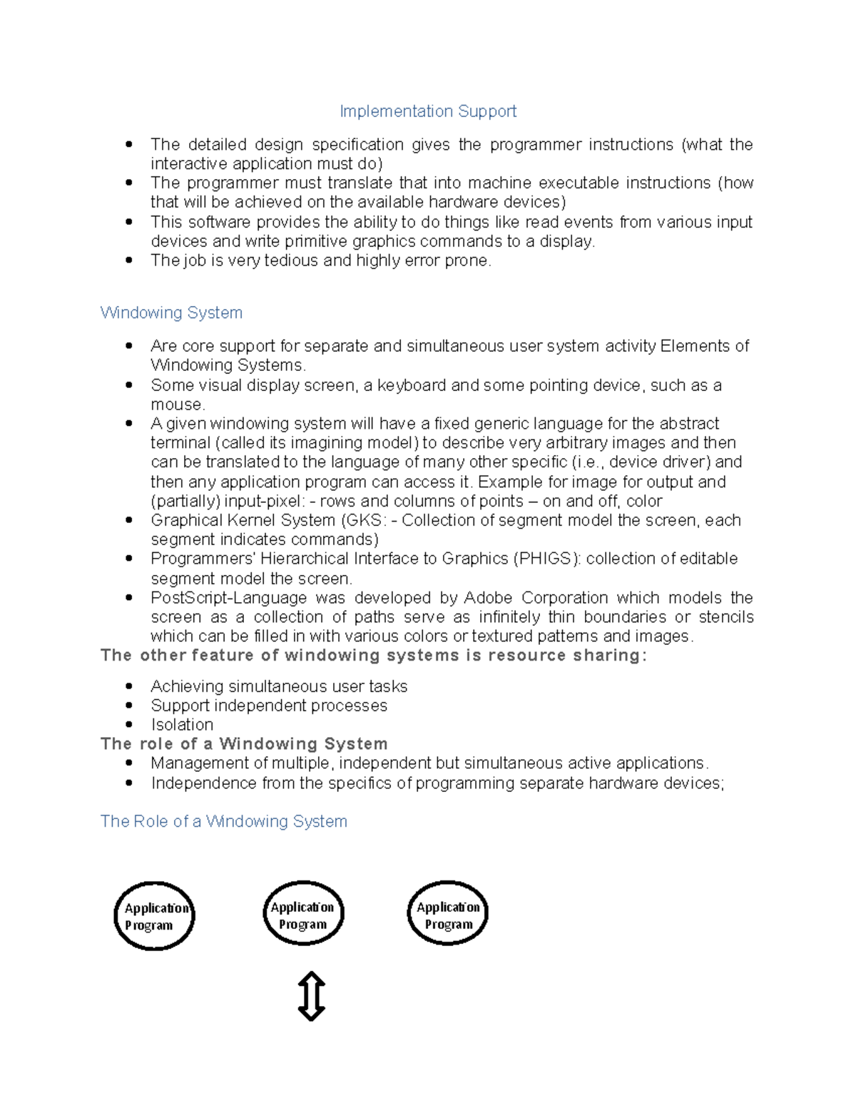 Implementation Support - The job is very tedious and highly error prone. Windowing System Are ...