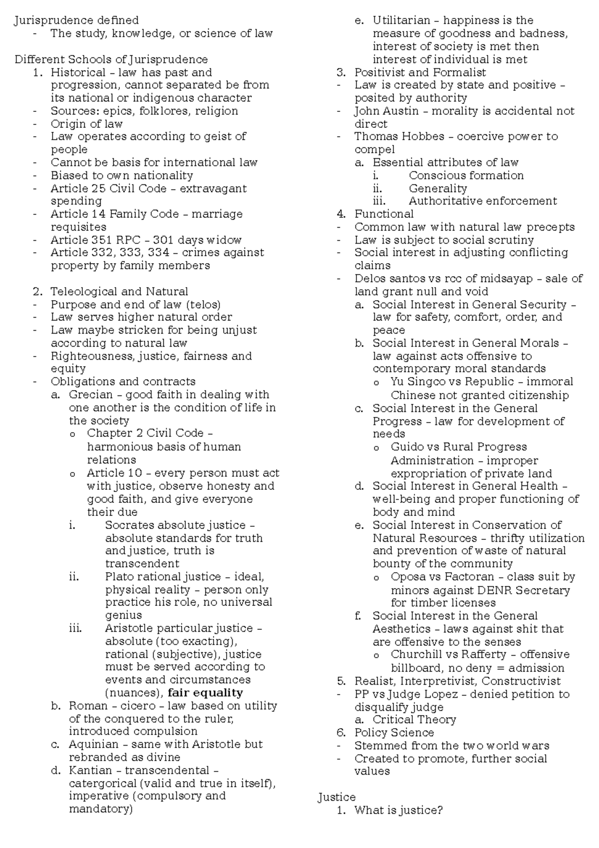 Philosophy Finals for Crammers - Jurisprudence defined - The study ...