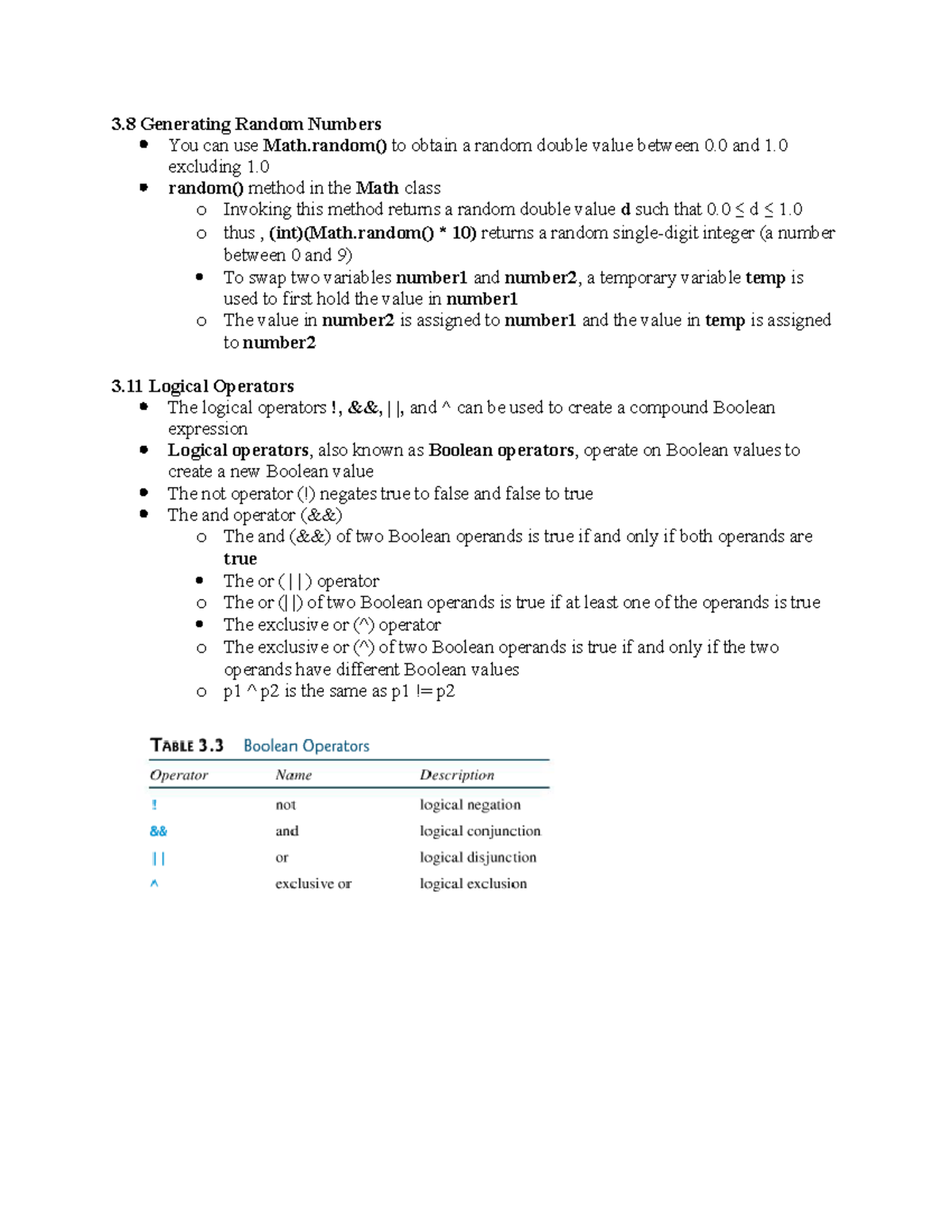 Java 3.8 and 3 - Chapter 3 notes - 3 Generating Random Numbers You can ...
