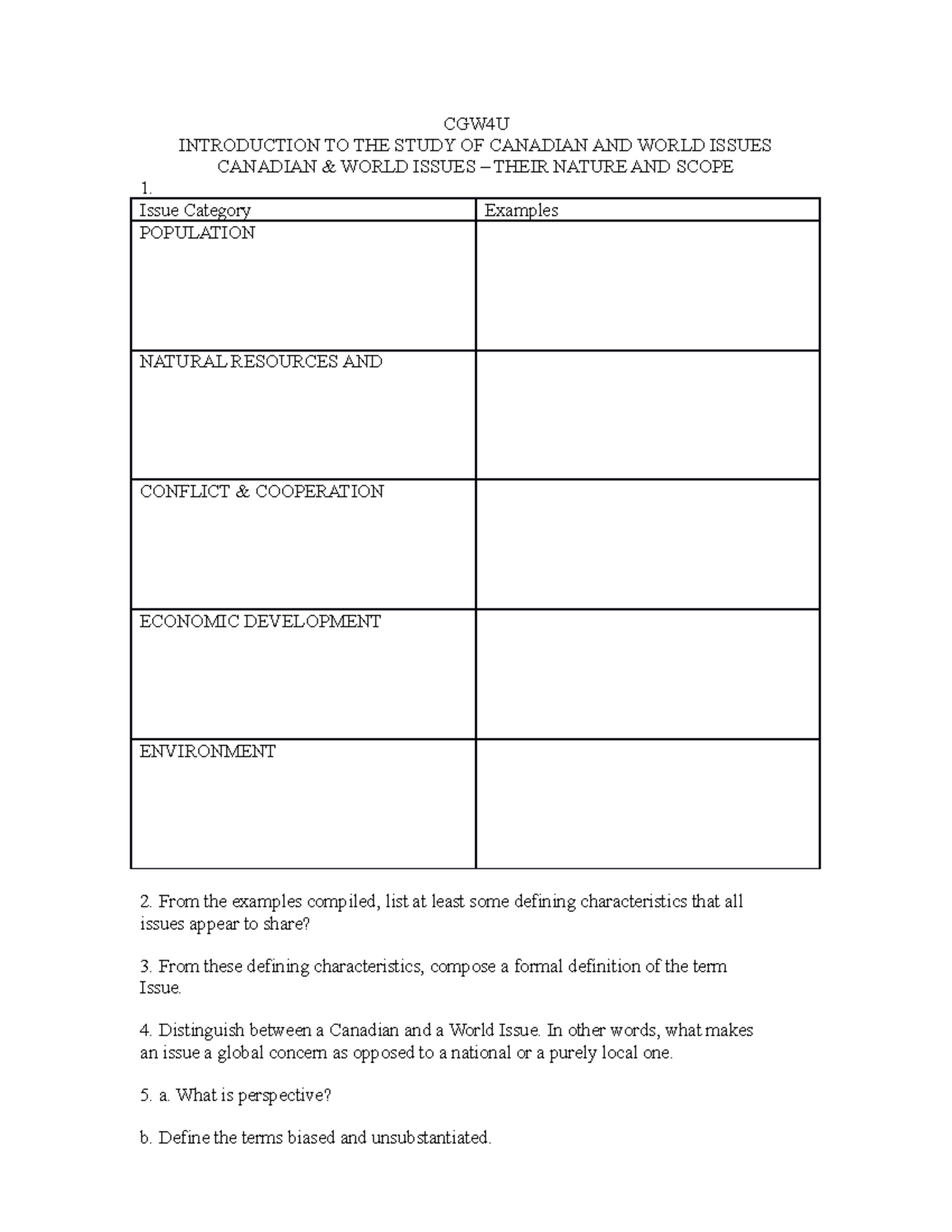 Definingaworldissue - DEFINICIÓN DEL WORLD DISSUE - CGW4U INTRODUCTION ...