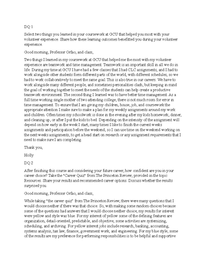 Professional Application DQ's - Topic 1 DQ 1: Provide a brief ...