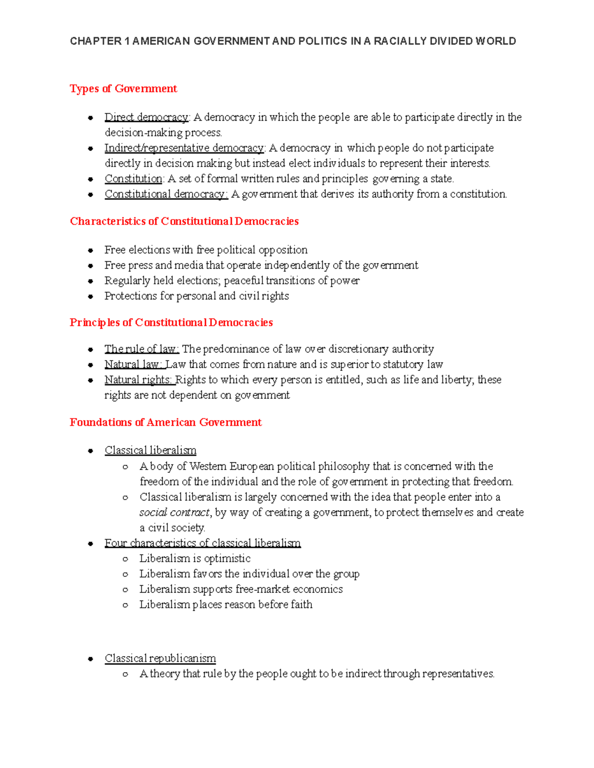 PSCI 2305 chapter 1 - Lecture notes 1 - PSCI 2305 - A&M Commerce - Studocu