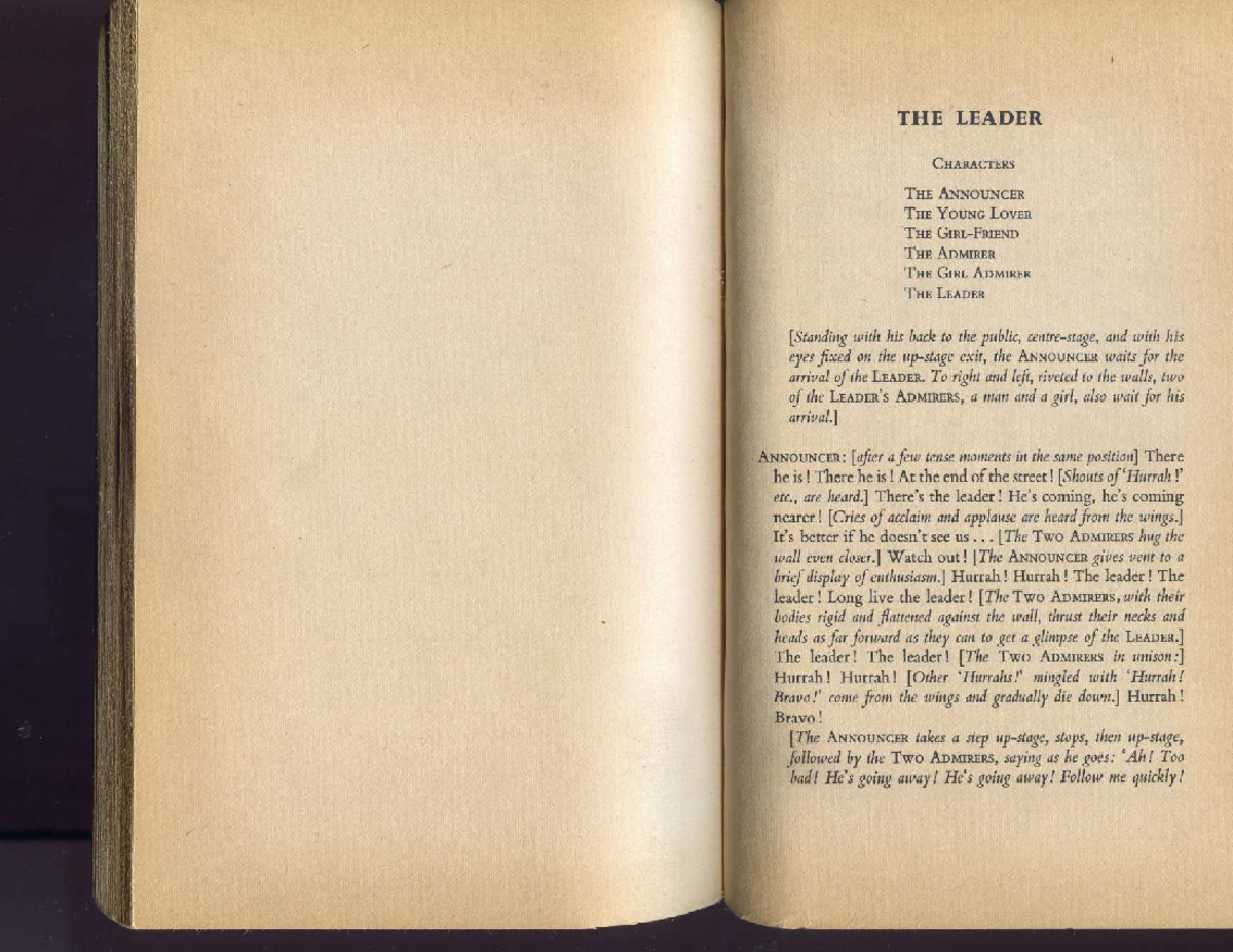 The-leader-ionesco - Book summary - Studocu