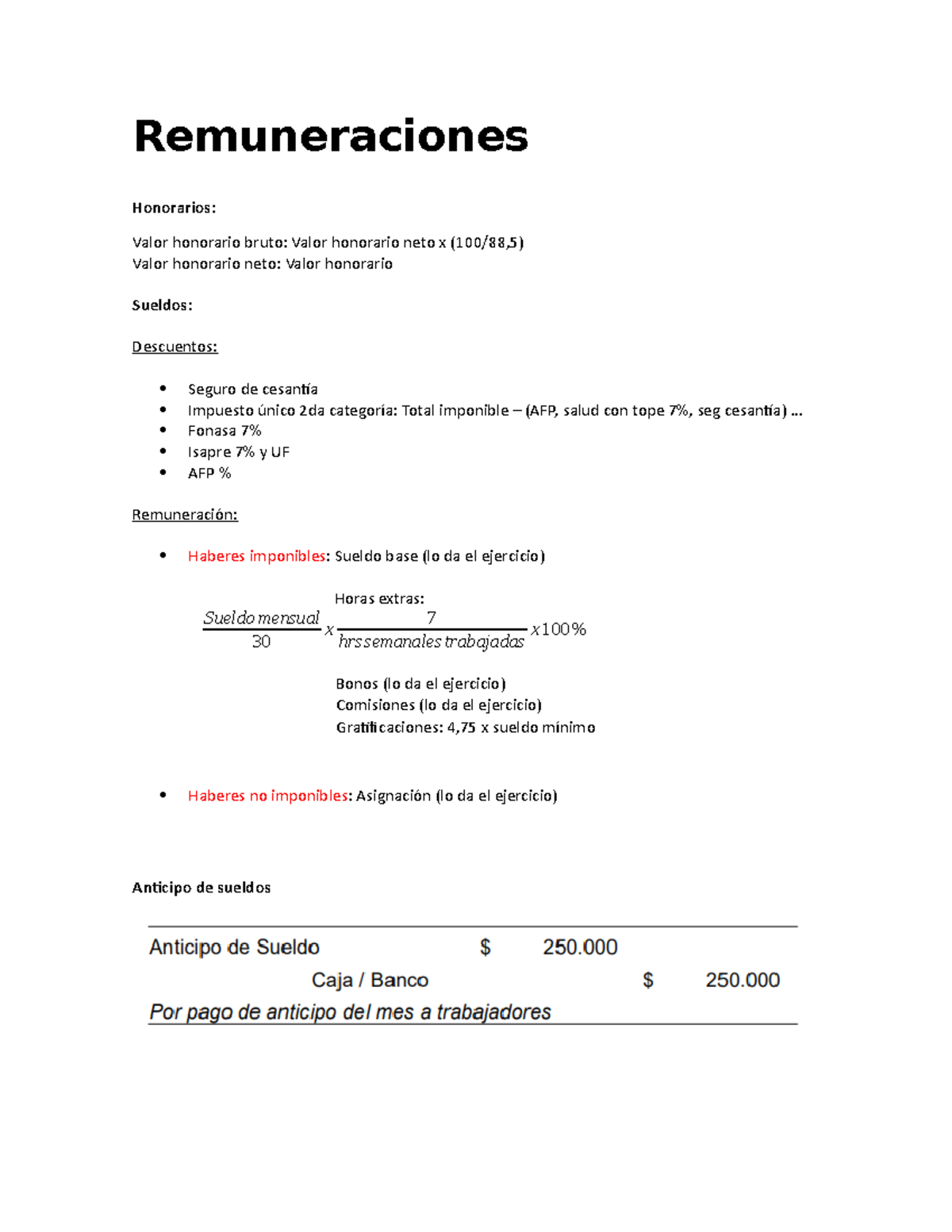 Resumen Conta - jjjj - Remuneraciones Honorarios: Valor honorario bruto ...
