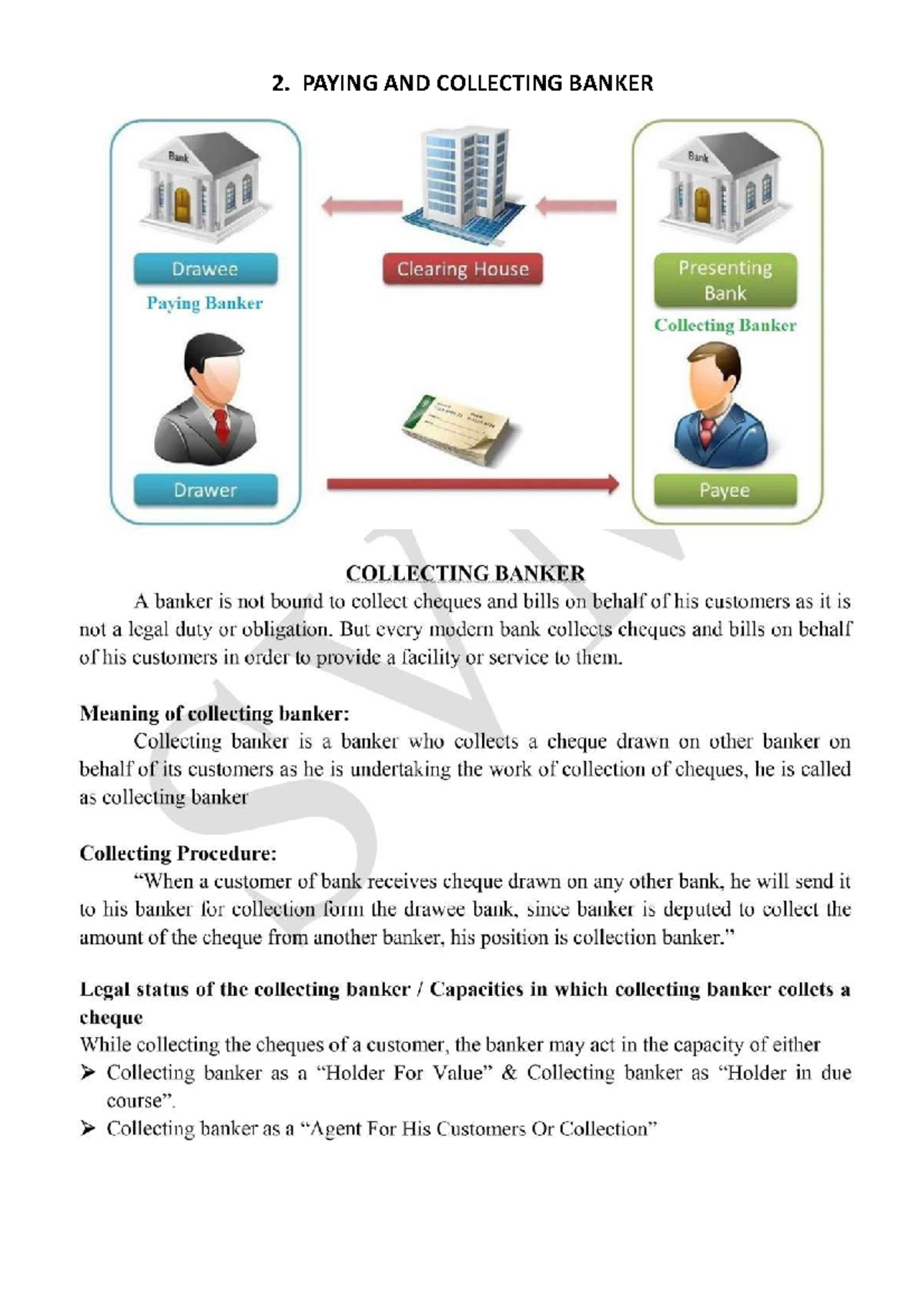 2. Paying AND Collecting Banker - B.Com - 2. PAYING AND COLLECTING ...
