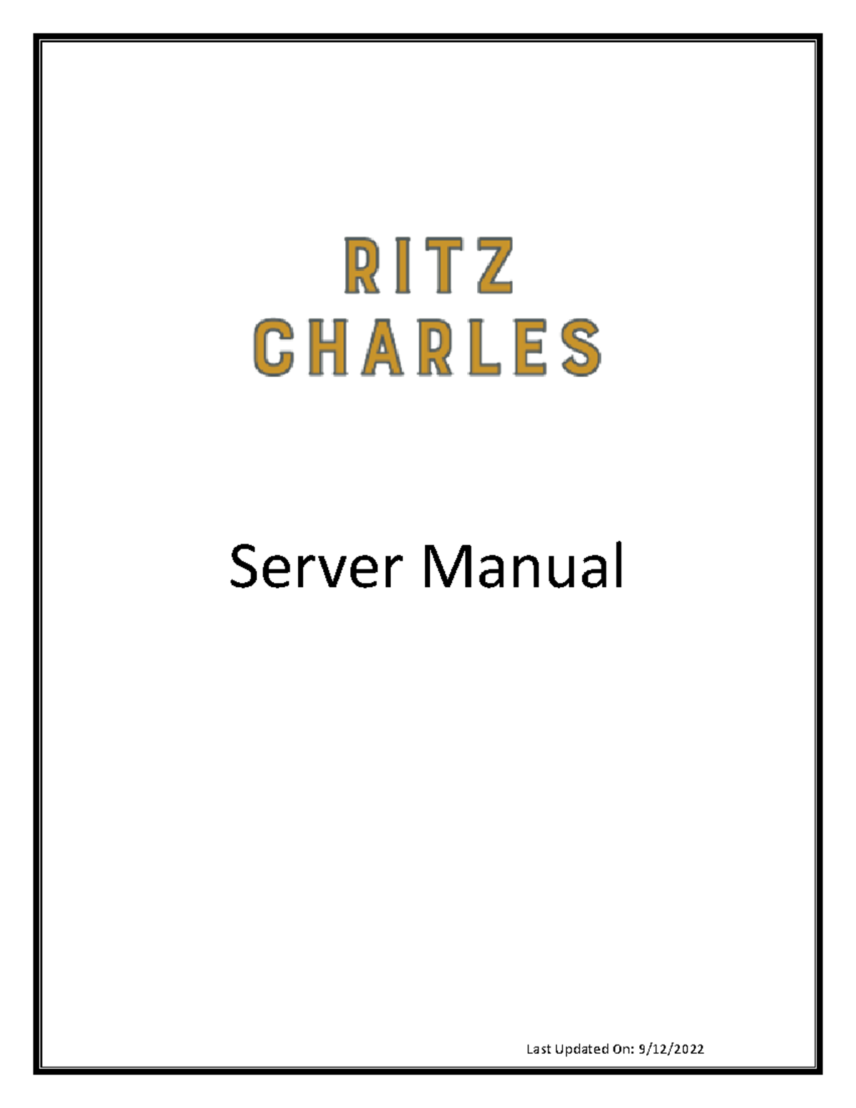 Server Manual - Yhdbfb - Server Manual RITZ CHARLES SERVER MISSION ...
