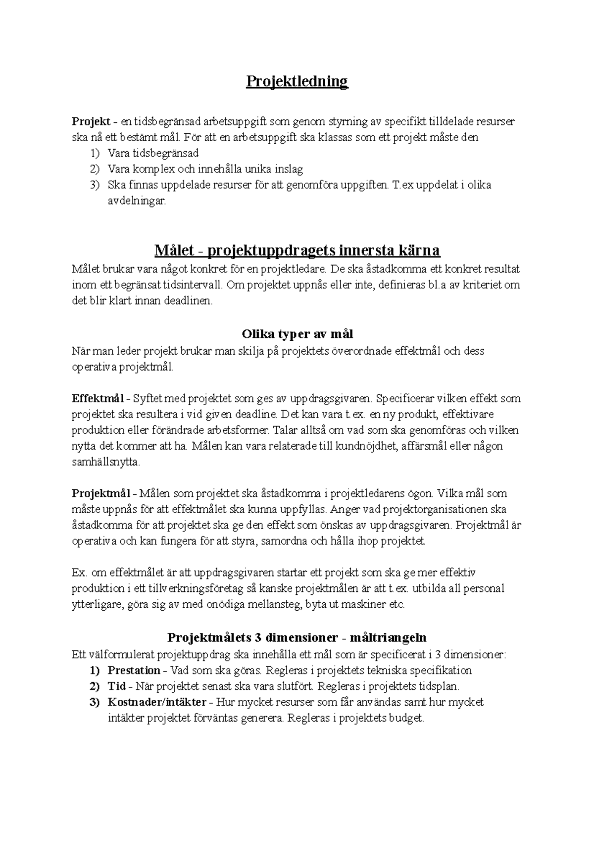 KAP 17 - Projektledning och strategier - Projektledning Projekt - en ...