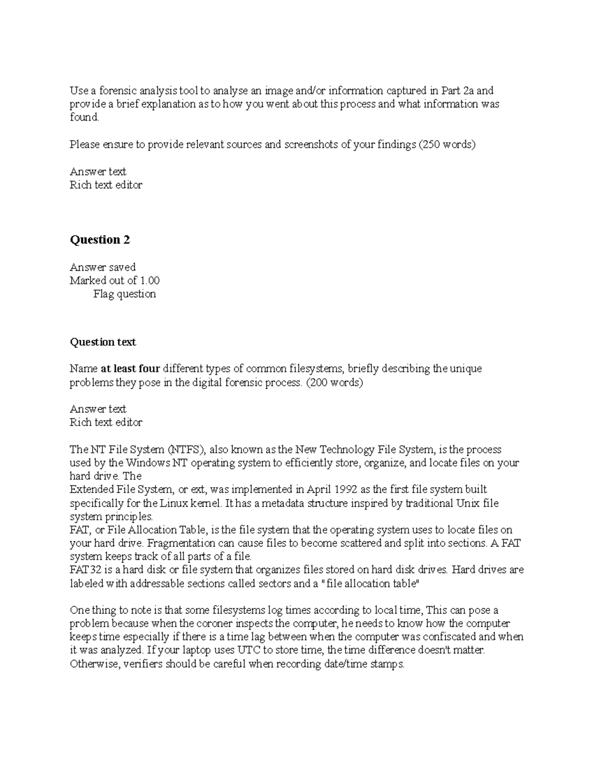 Outcome 4 - Use a forensic analysis tool to analyse an image and/or ...