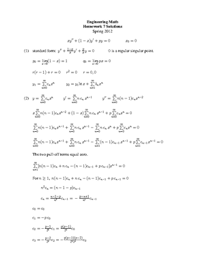 2011-2012 Homework 5 - Engineering Math Homework 5 Spring 2012 (due ...