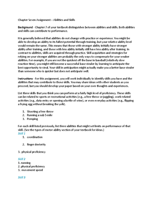 Motor Learning Chapter 8 Assignment - It is important for learning and ...