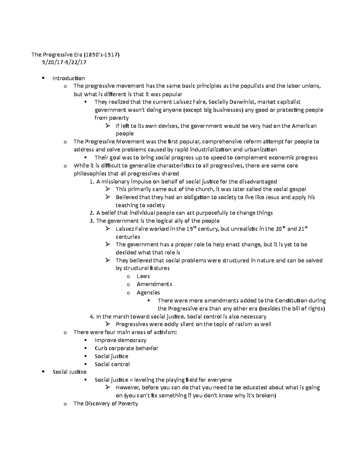 Week 5 Days 2 and 3-The Progressive Era - The Progressive Era (1890's ...