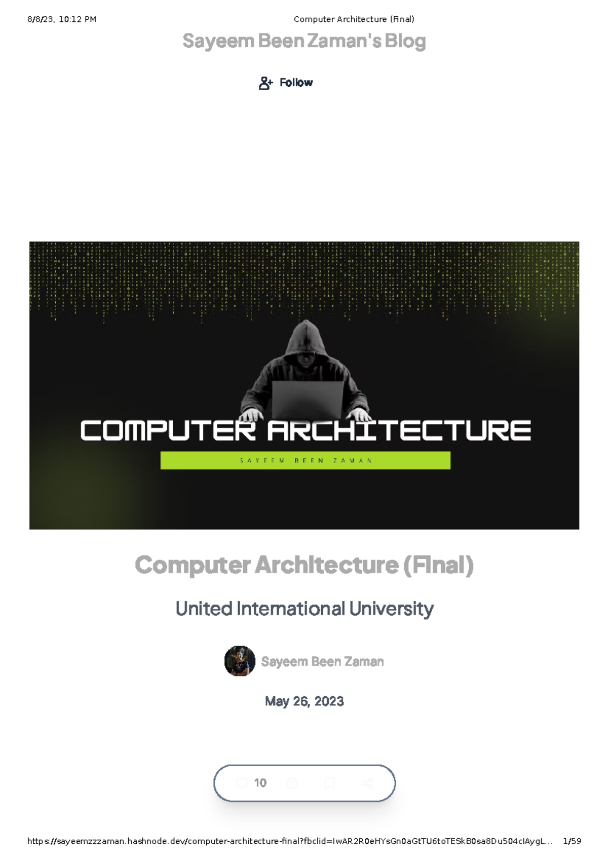 Computer Architecture (Final) - - Studocu