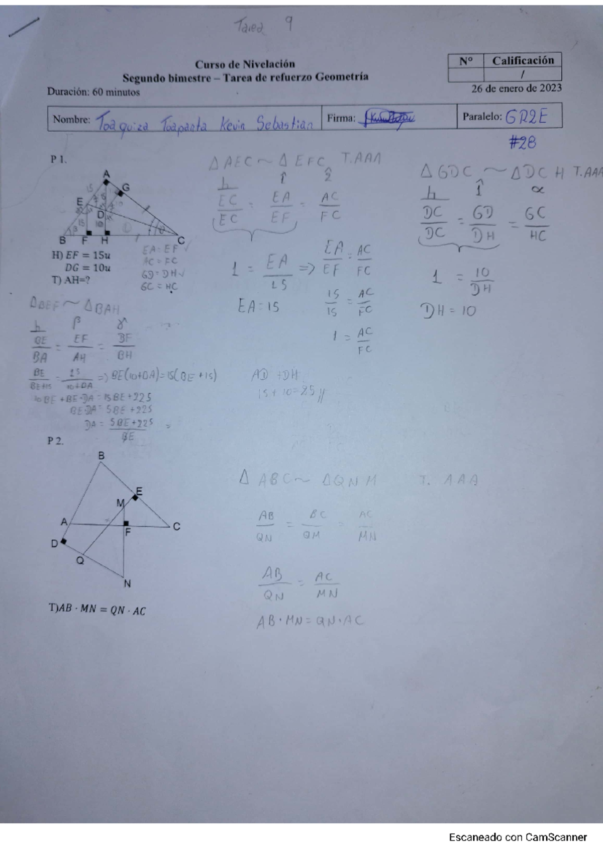 GR2E-28-TS9 Geometría - Geometria - Studocu