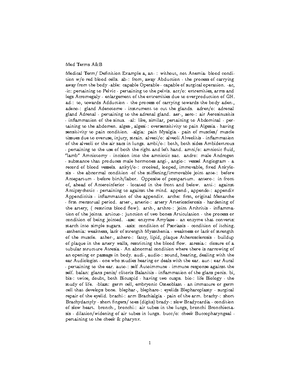 Med Terms CD - Medical Terminology for letters C and D - Medical ...