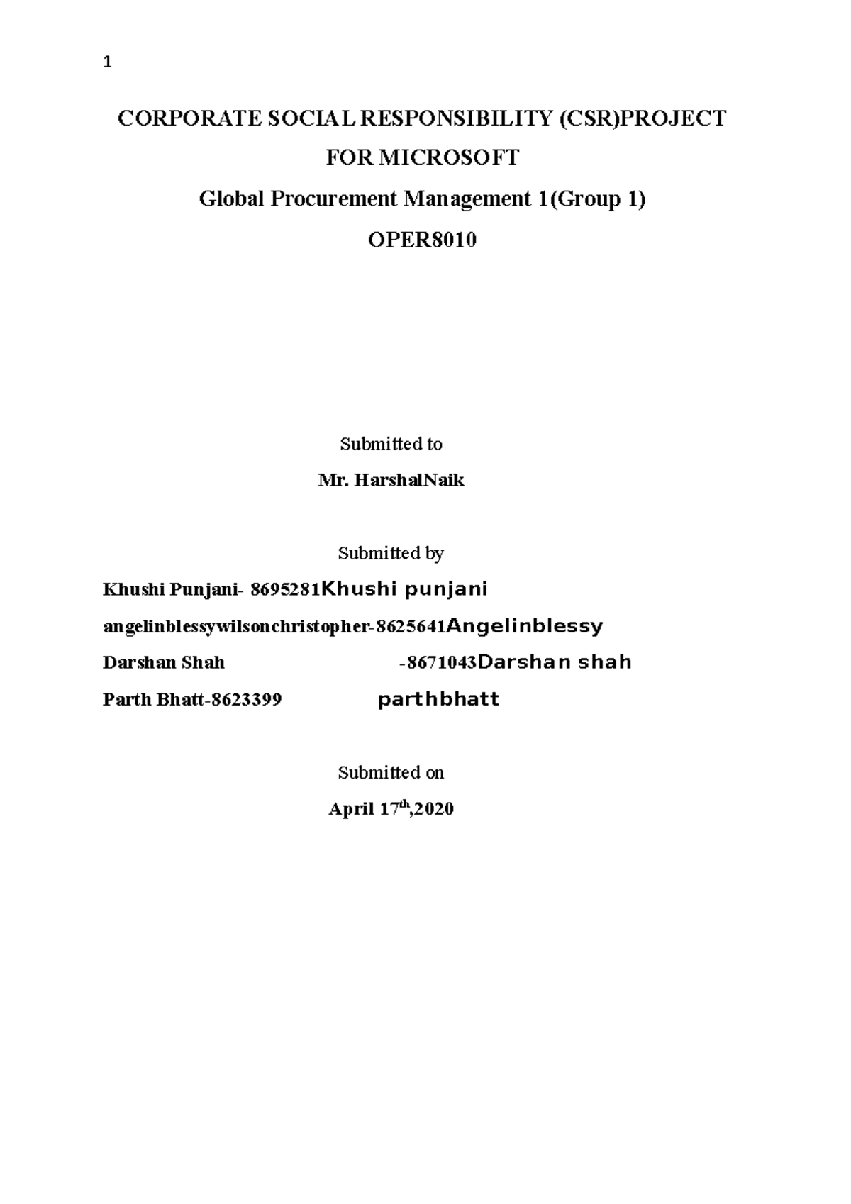SONY CSR final report - csr project procurement - CORPORATE SOCIAL ...
