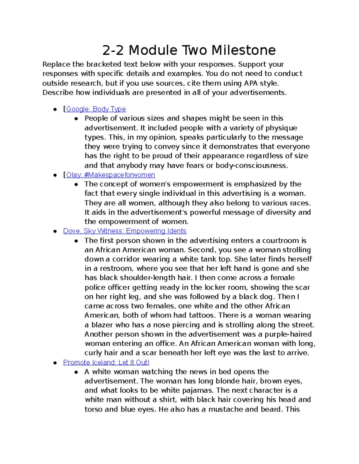 2-2 Module Two Milestone - 2-2 Module Two Milestone Replace the ...