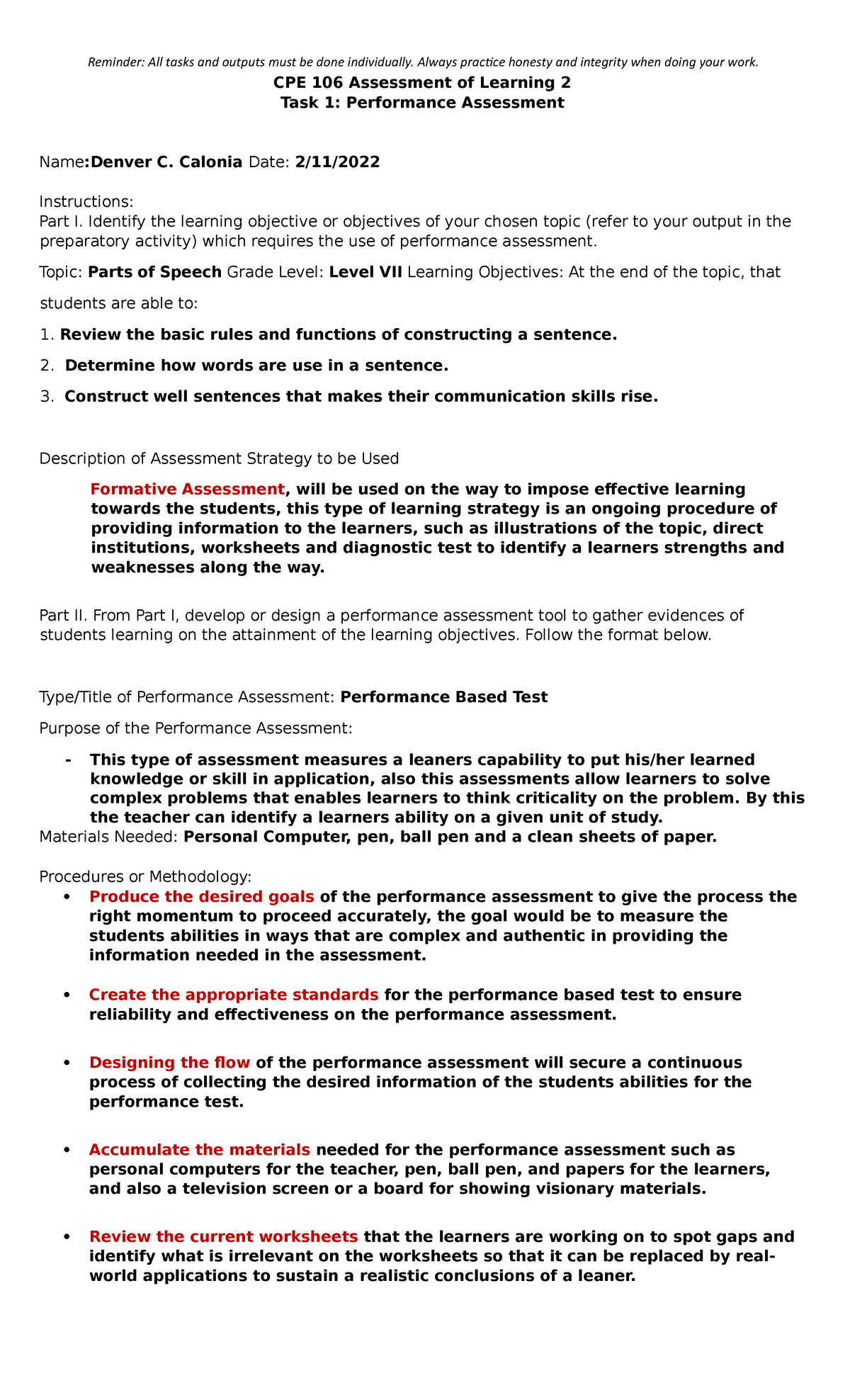 Written Task Performance Task that enables students to easily download ...