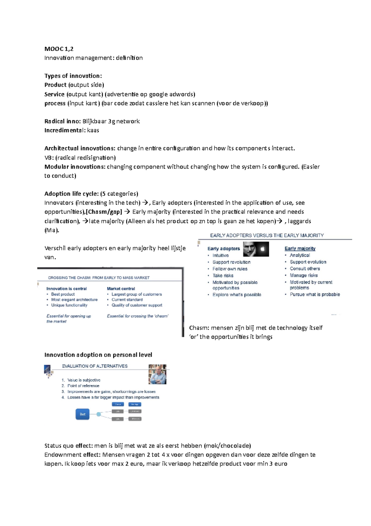 MOOC Inno - Summary Innovatiemanagement - MOOC 1,2 Innovation ...