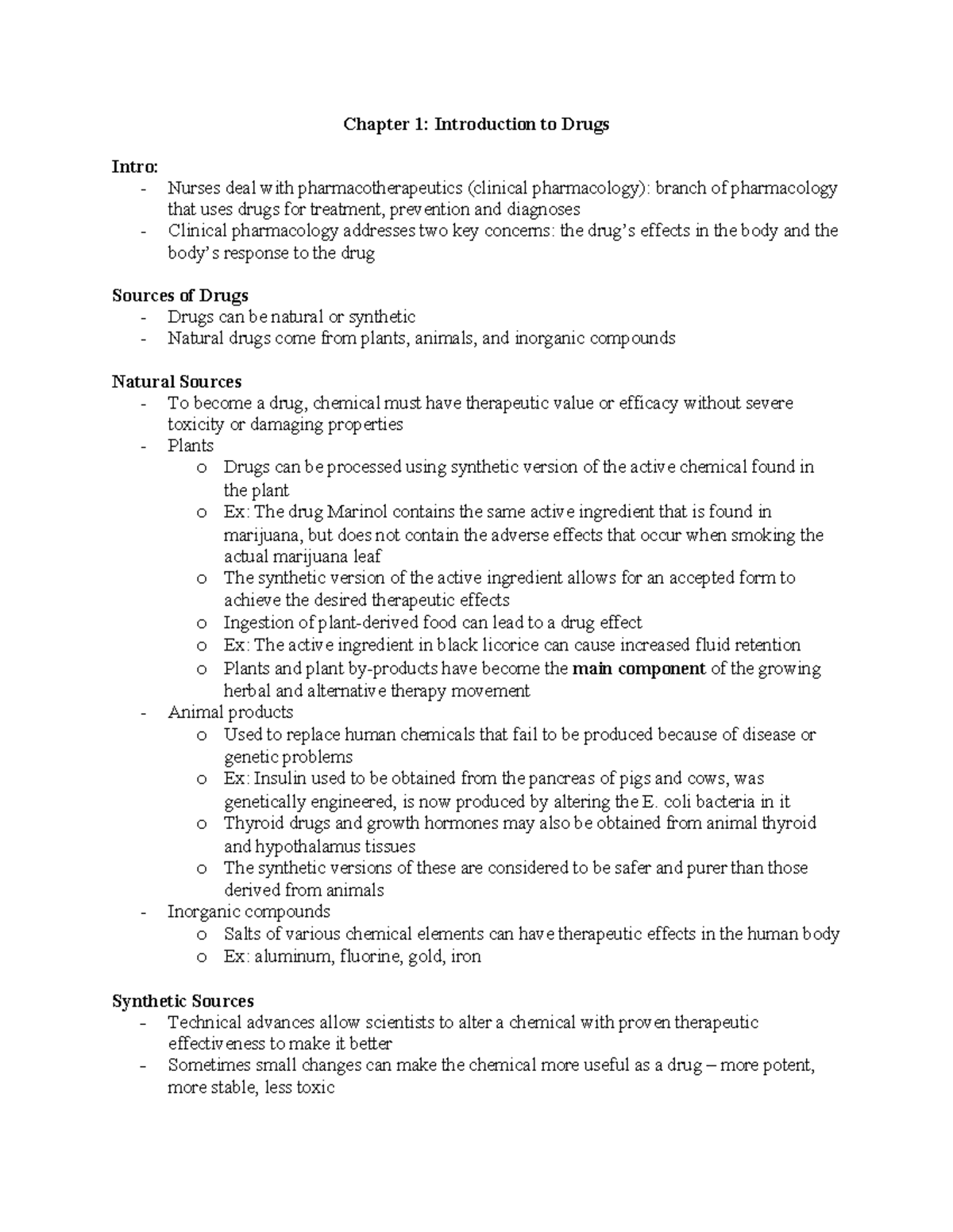 Chapter 1- Introduction to Drugs - Chapter 1: Introduction to Drugs ...