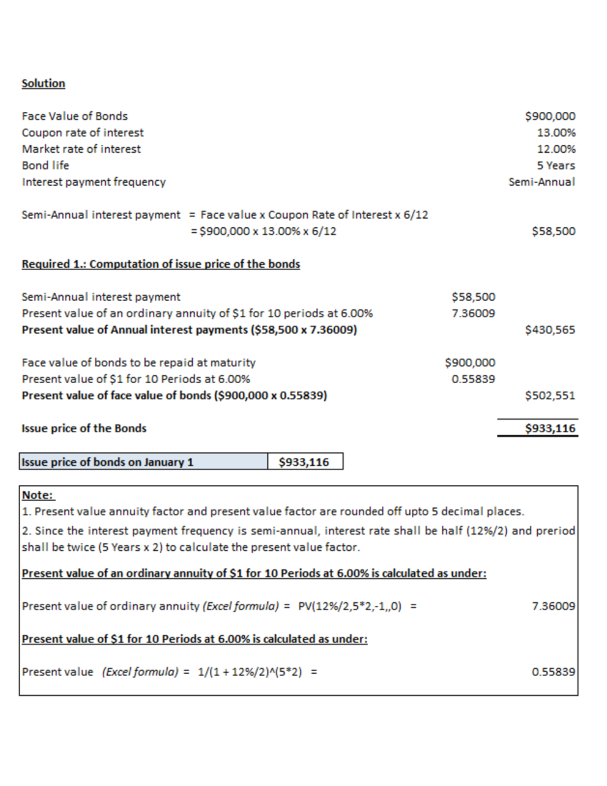 calculation of bond issue price - ACCT 115 - Studocu
