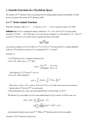 13 Bump Functions and Partitions of Unity - 13. Bump Functions and ...