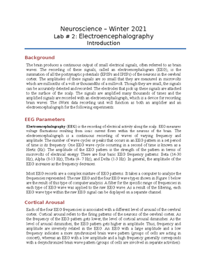 Biol 3060- Lab # 4-Introduction-Protocol-W2023 - Neuroscience – Winter 2023 Lab # 4: cellular ...