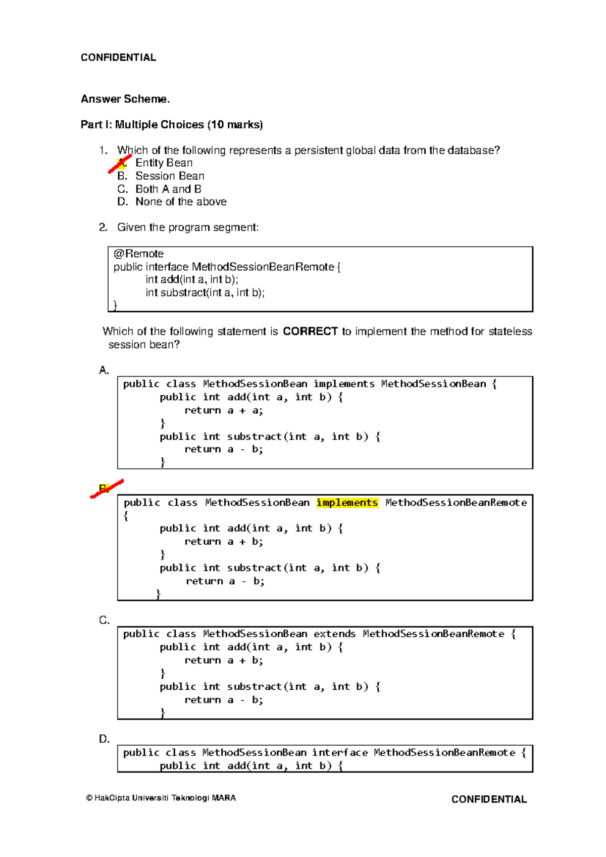 Mock Test 2 Mock Test 2 Answer Confidential Cs July 2021 Csc