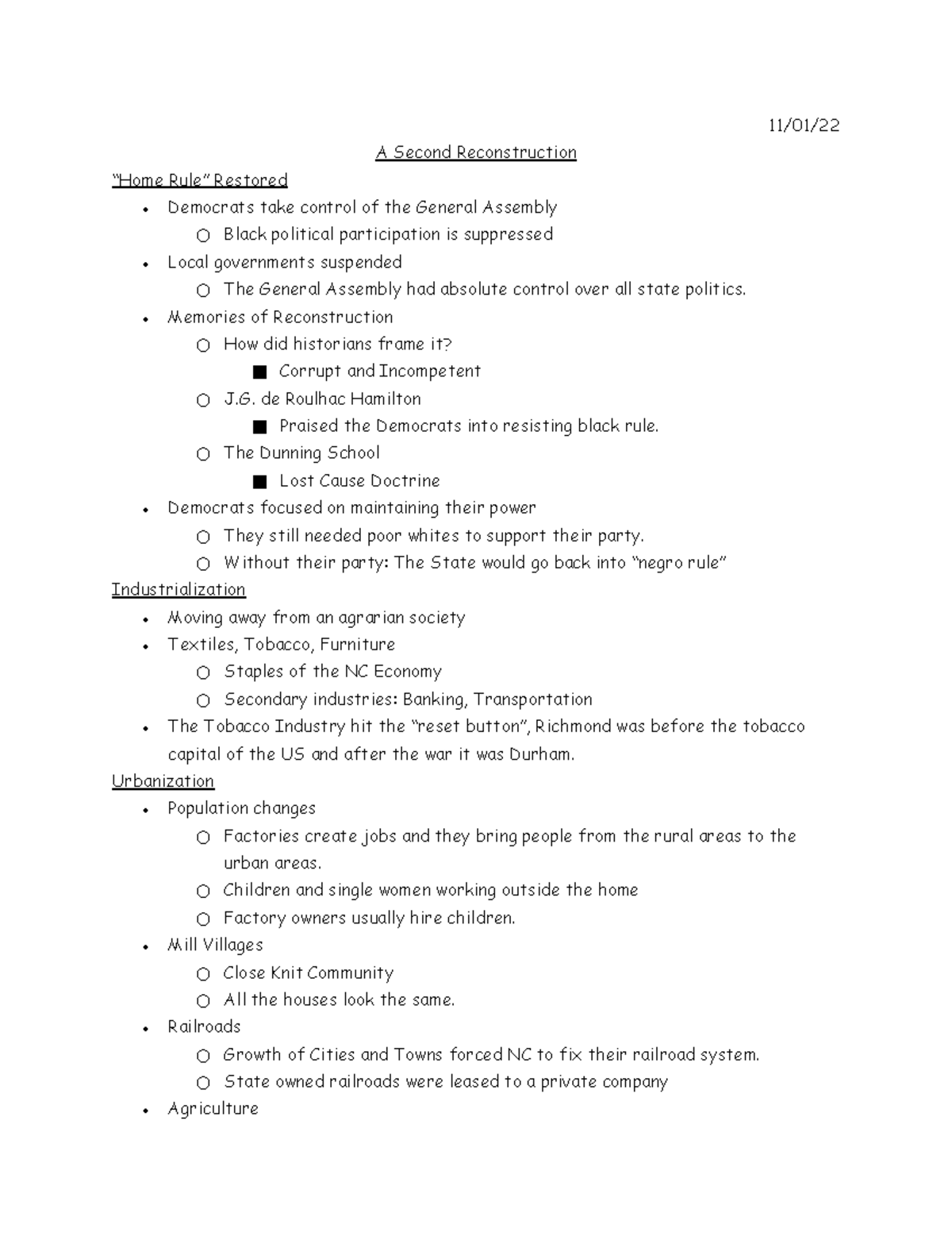 A Second Reconstruction - 11/01/ A Second Reconstruction “Home Rule ...