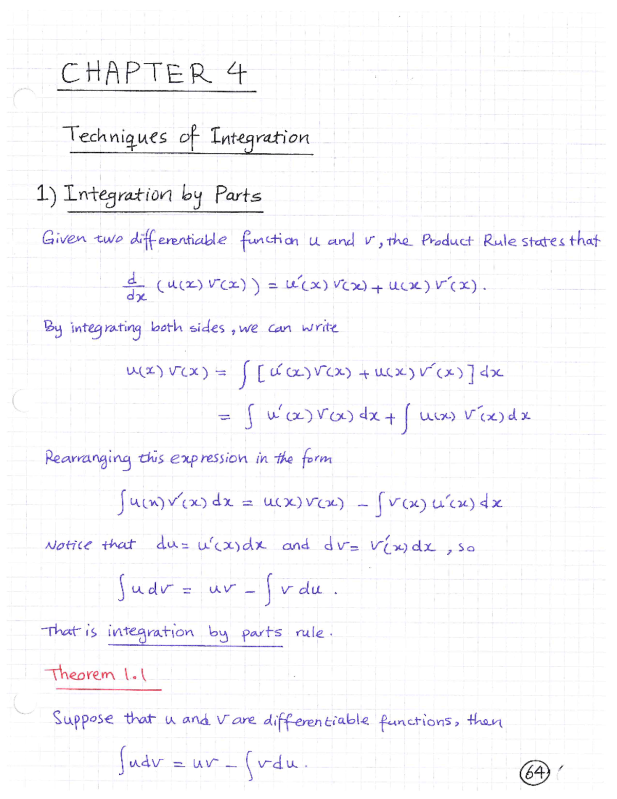 Lecture 6 Integration Techniques 1 - MATH 1700 - Studocu