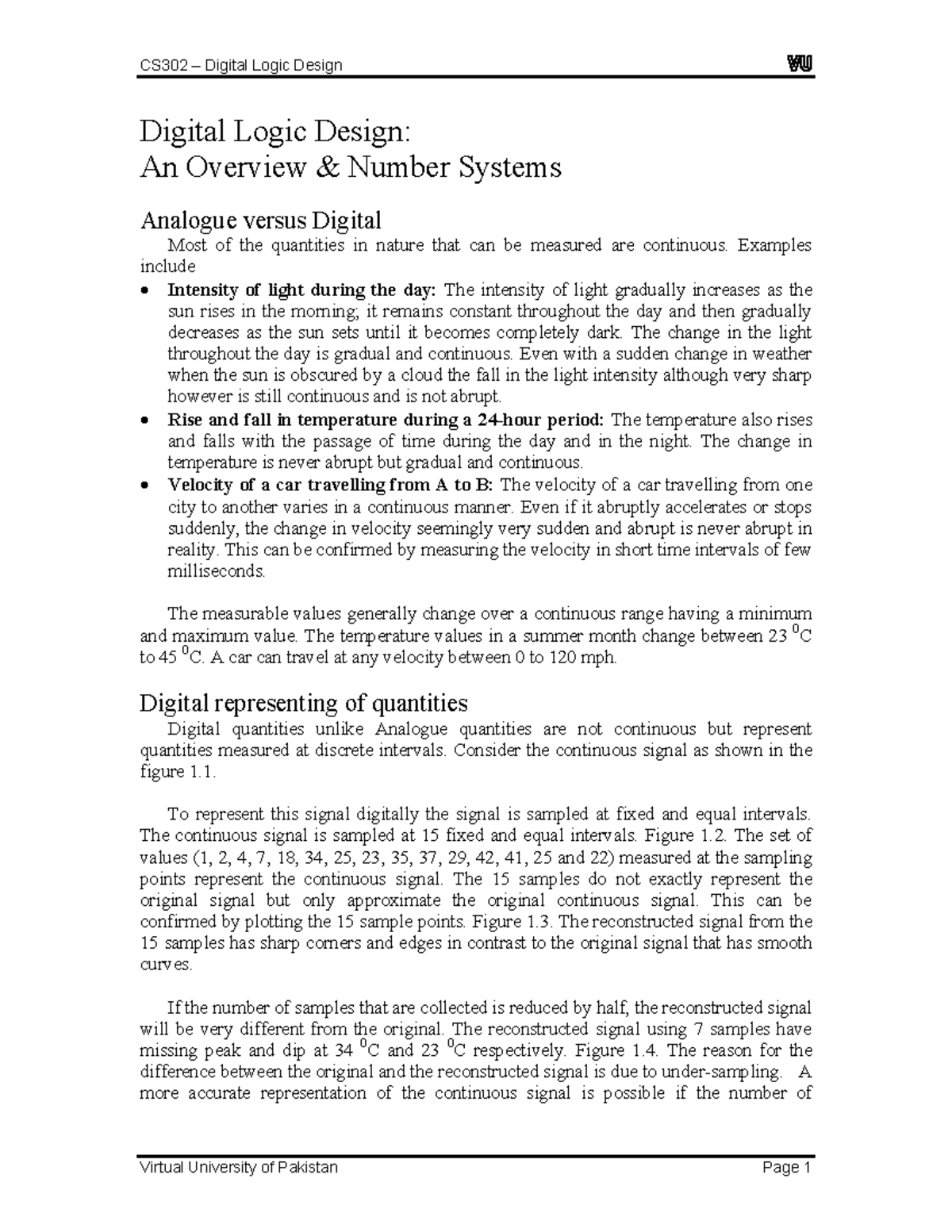 Lecture 01 - i want MCQS for the midterm preparation - Digital Logic Design: An Overview & - Studocu